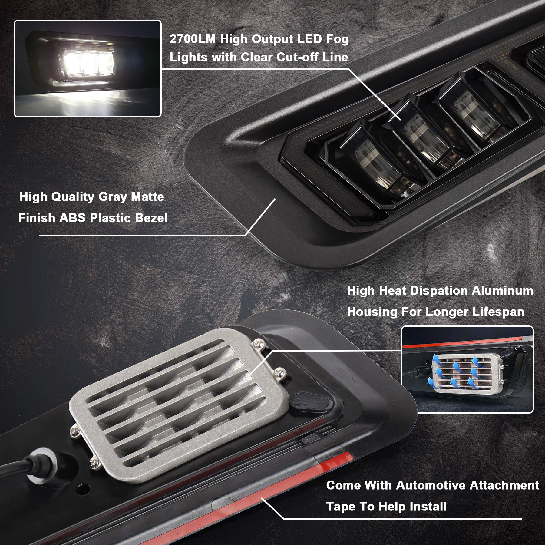Raptor Fog lights, DRL Sequential Turn Signal Fog Lights for Ford ...