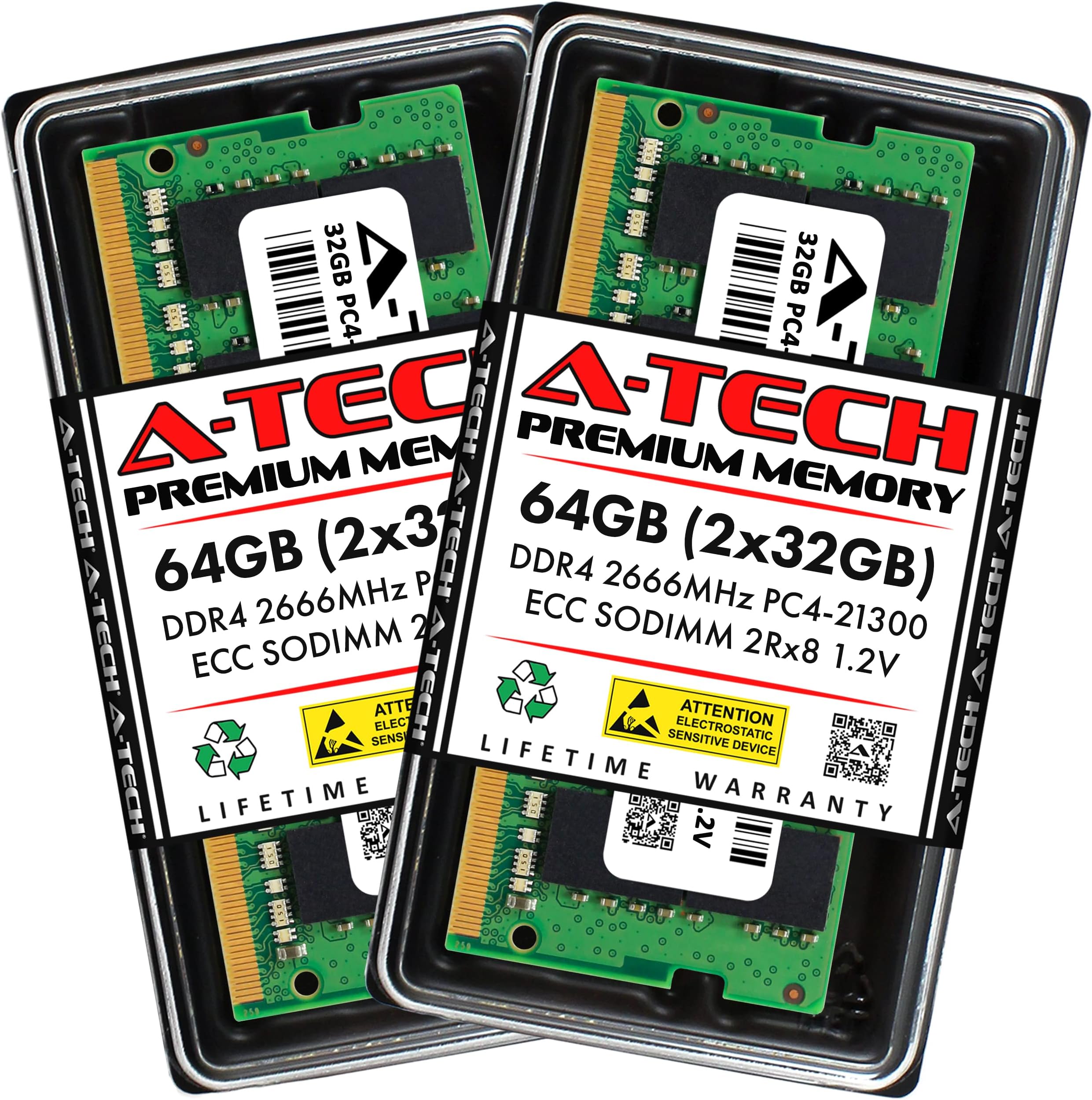 A-Tech 64GB (2x32GB) DDR4 2666MHz PC4-21300 (PC4-2666V) CL19 SODIMM ...