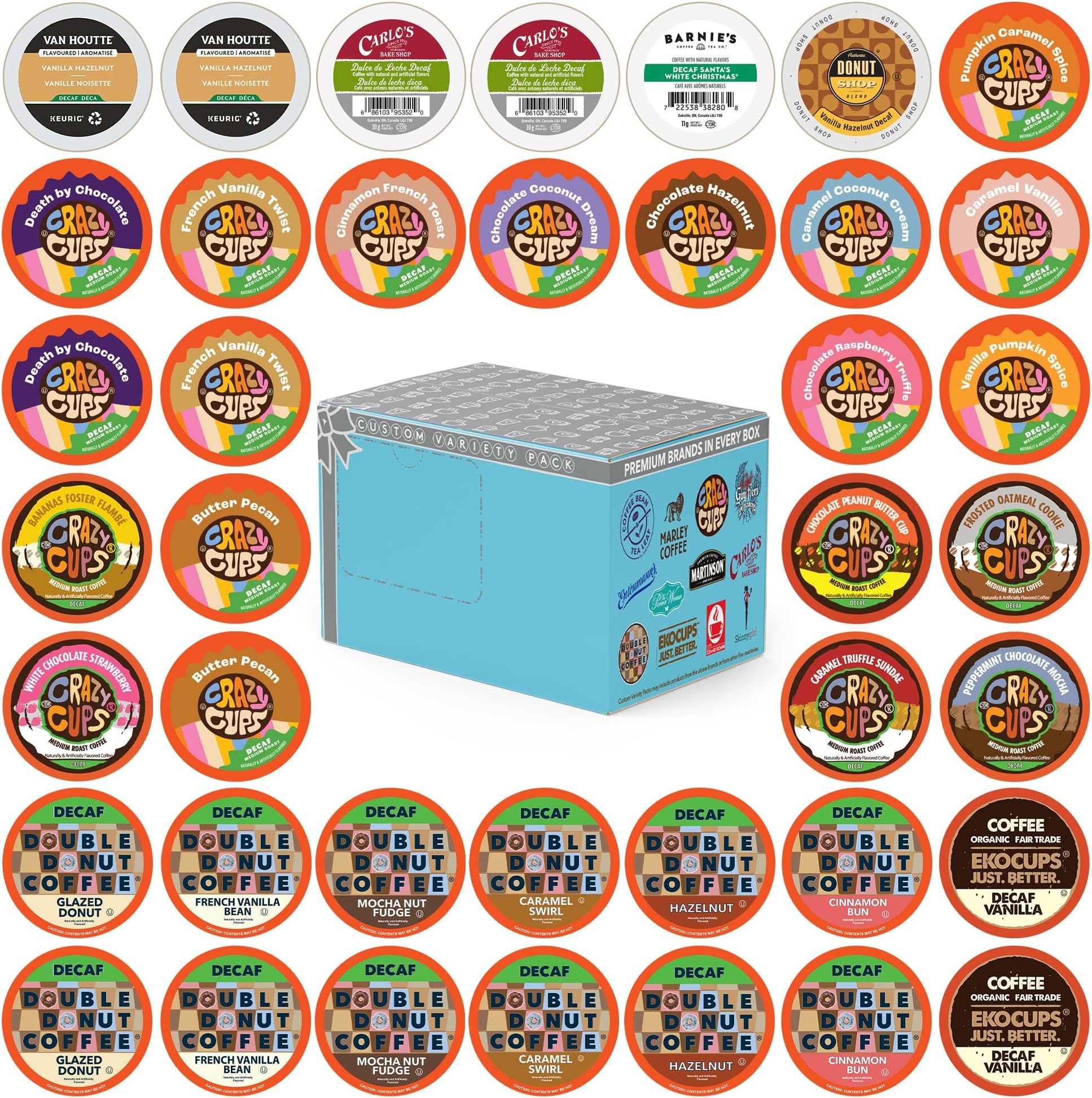 Amazon.com: Flavored Decaf Coffee Pods Variety Pack, Great Mix of ...