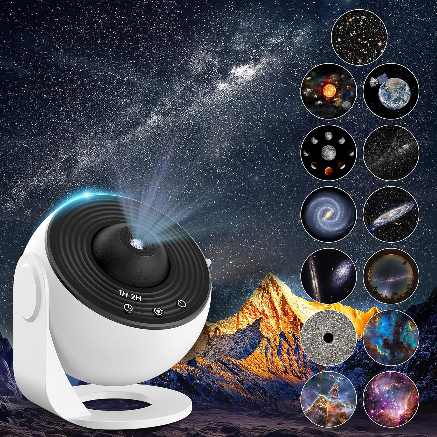 Lysumurl 13-in-1 Galaxy Projector with 12 Film Discs, 360° Starry Sky ...
