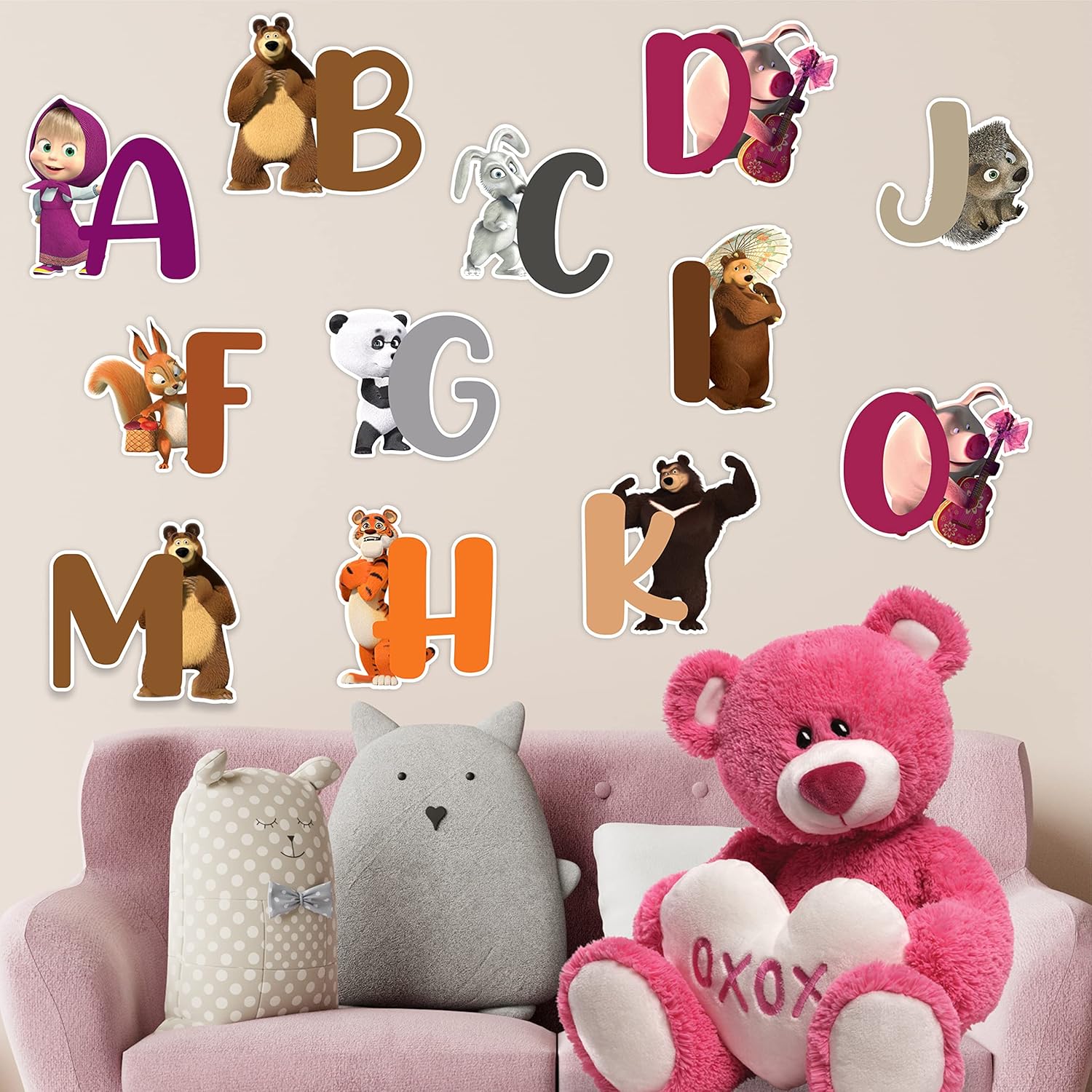 Seyal® Masha and the Bear A – Z Alphabet Wall Sticker – BigaMart