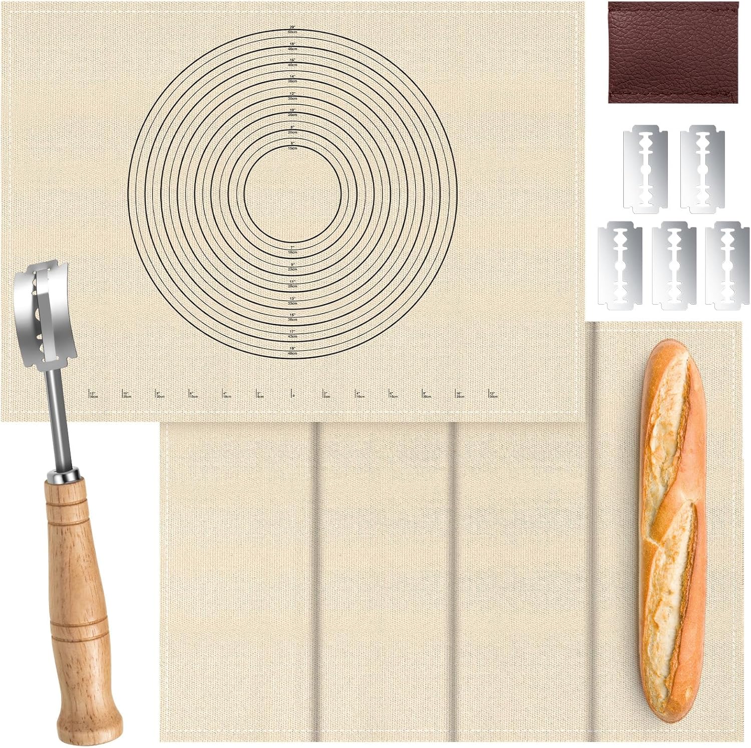 Amazon.com: Tessco 3 Pieces Extra Large Pastry Cloth for Rolling Dough ...