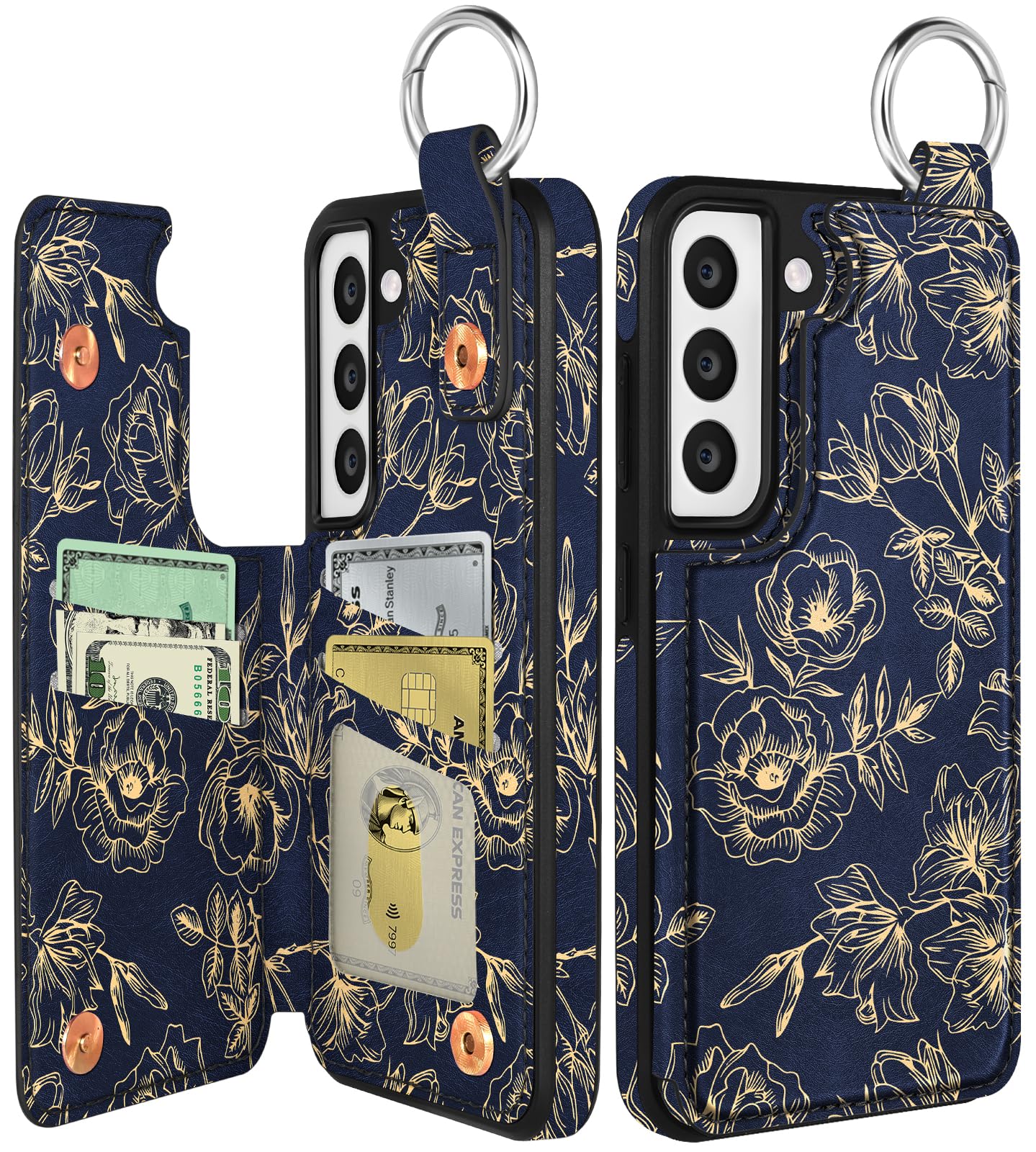 Amazon.com: Shorogyt for Samsung S21 Plus Wallet Case with Card Holder - Cute Designer Rose ...