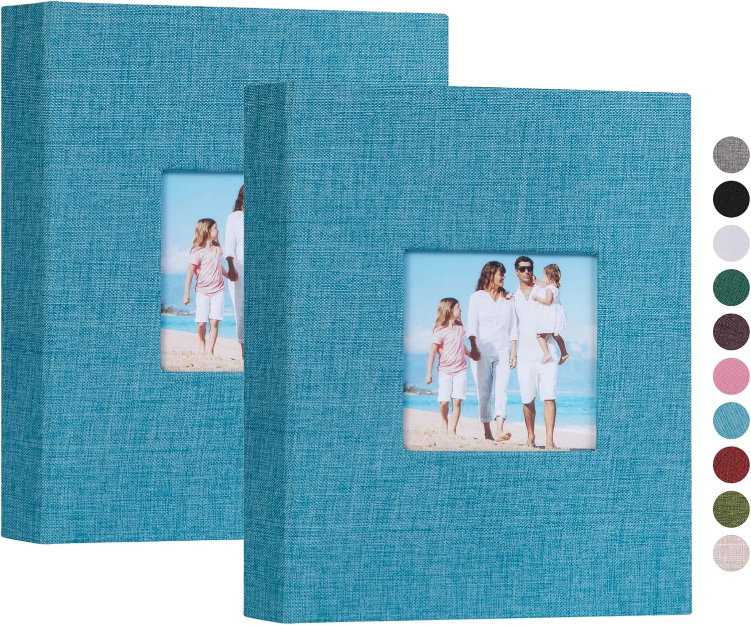 Amazon.com: Mublalbum Small Photo Album 4x6 Photos 2 Pack Linen Cover ...