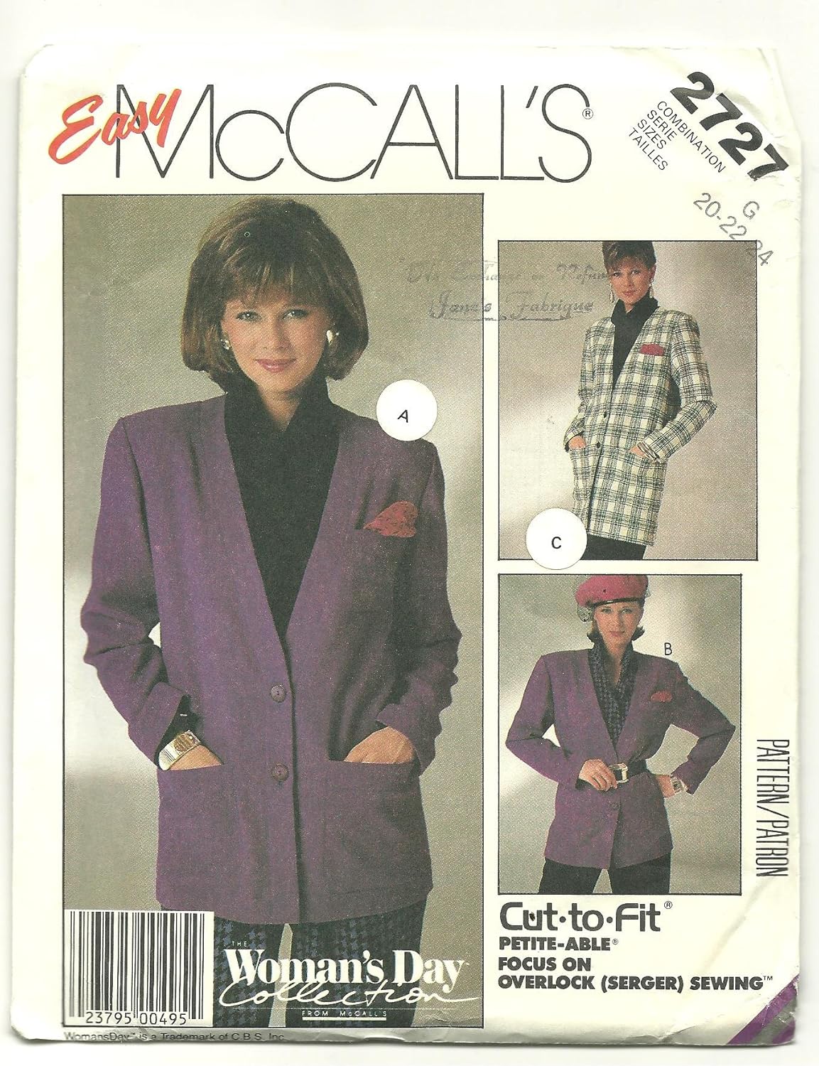 Amazon.com: McCall's Sewing Pattern 2727 Easy Misses Cardigan Jacket ...