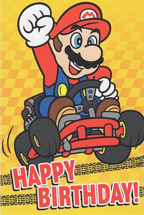 Amazon.com : Mario Kart Mario Happy Birthday Card - Hope It's Great ...