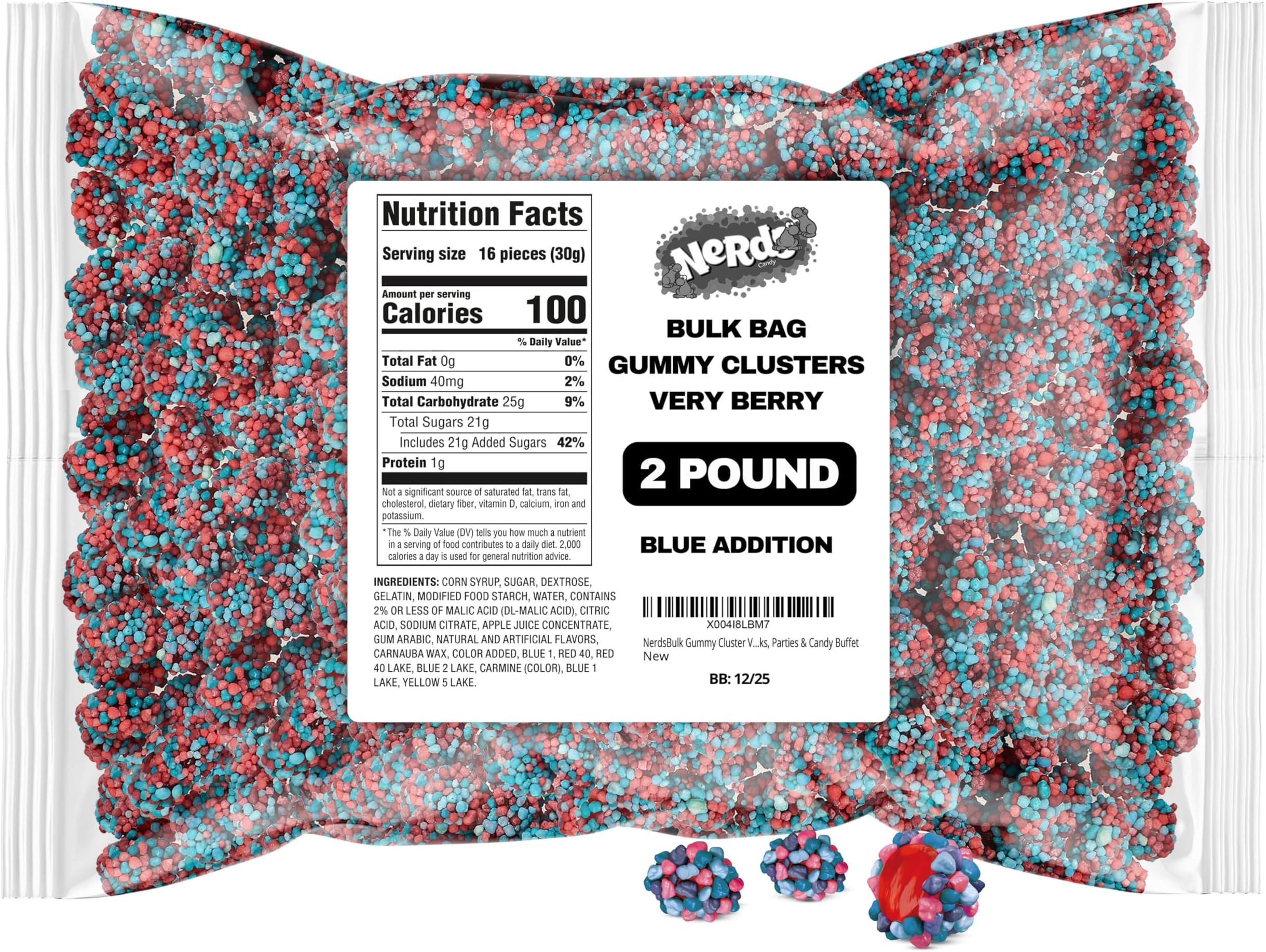 Amazon.com : Nerds Frosty Gummy Clusters Share Pouch, Holiday Nerds ...