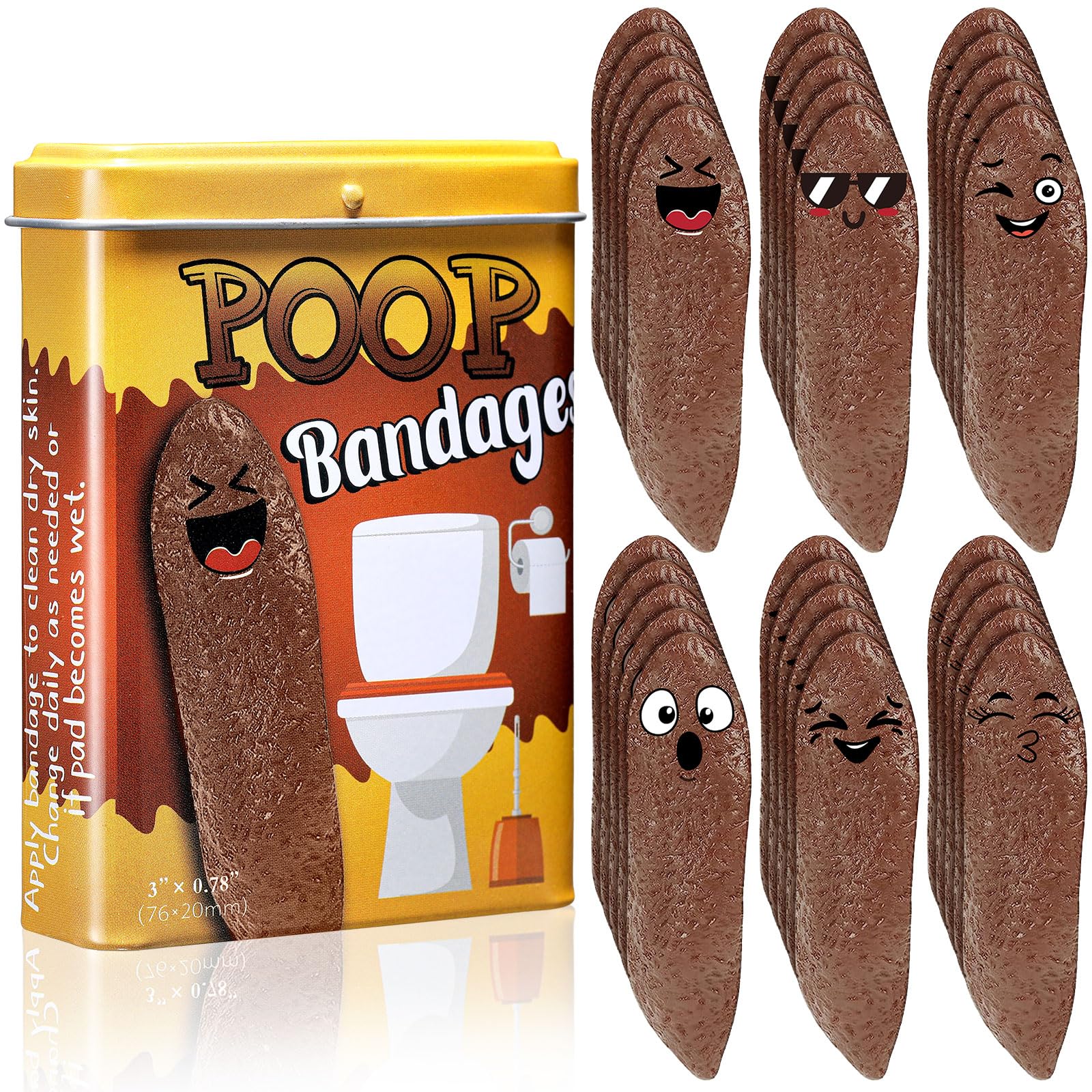 Amazon.com: Nuanchu 30pcs Funny Bandages Poop Shaped Self Adhesive ...