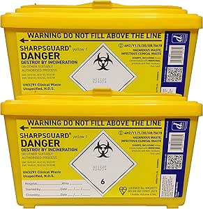 2X 1l Sharpsafe Medical Sharps Bins - Disposable Syringe/Needle ...