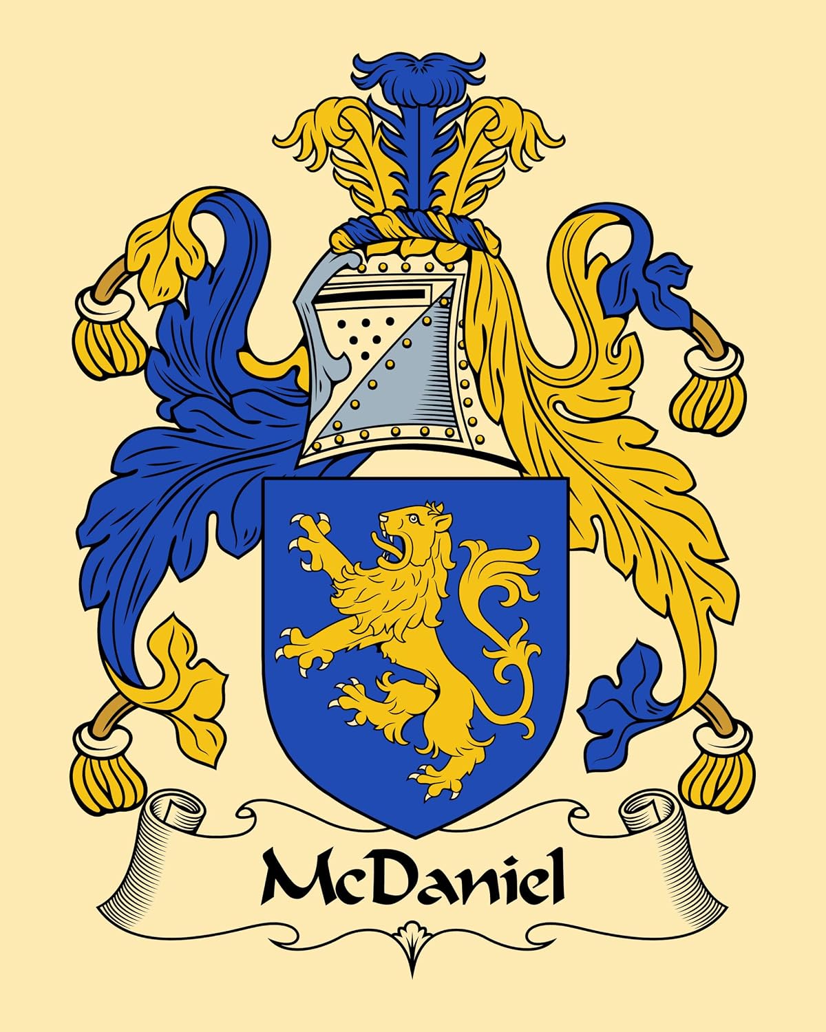 Amazon.com: Carpe Diem Designs McDaniel Coat of Arms/McDaniel Family ...