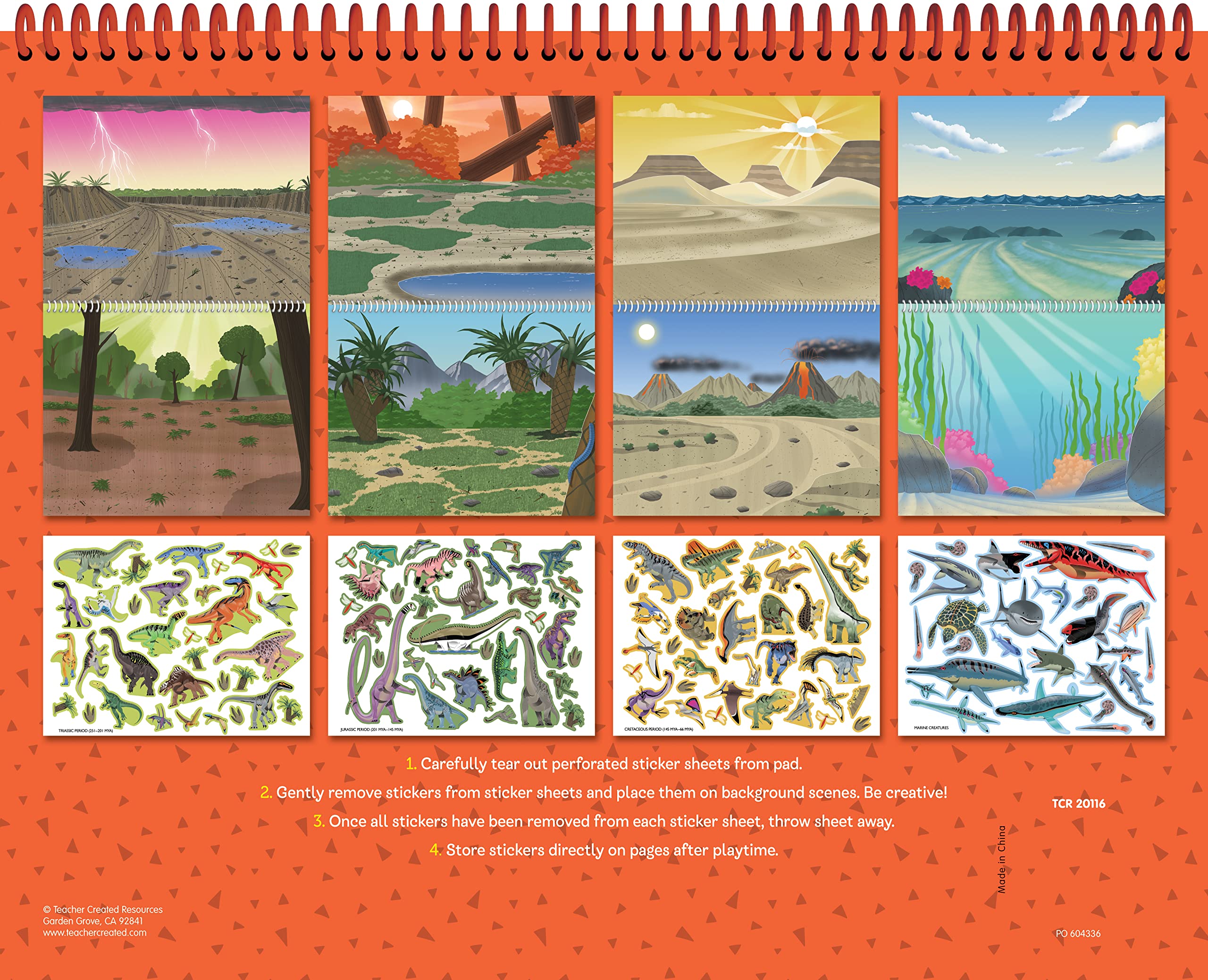Snapklik.com : Dinosaurs And Prehistoric Animals Reusable Sticker Pad