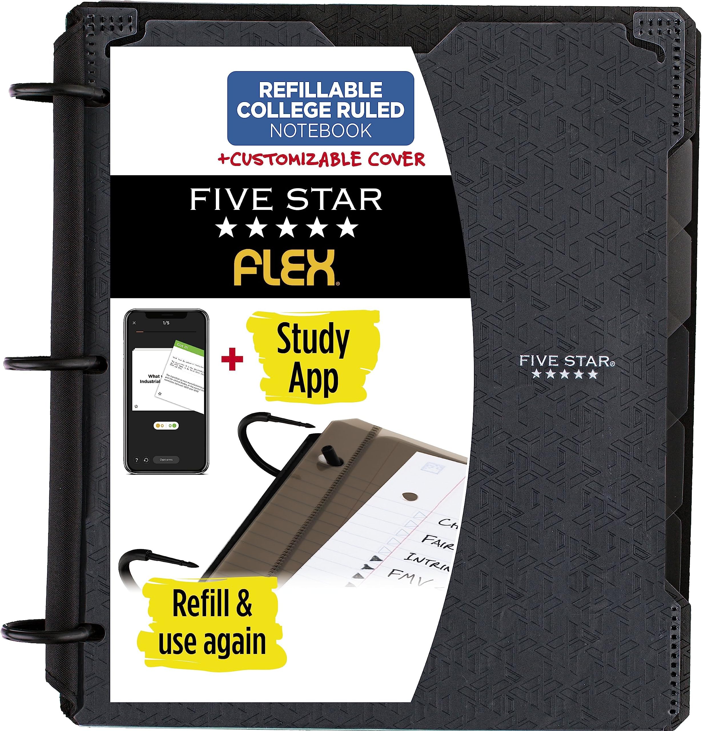 Amazon.com : Five Star Flex Hybrid NoteBinder, 1-1/2 Inch Binder with ...