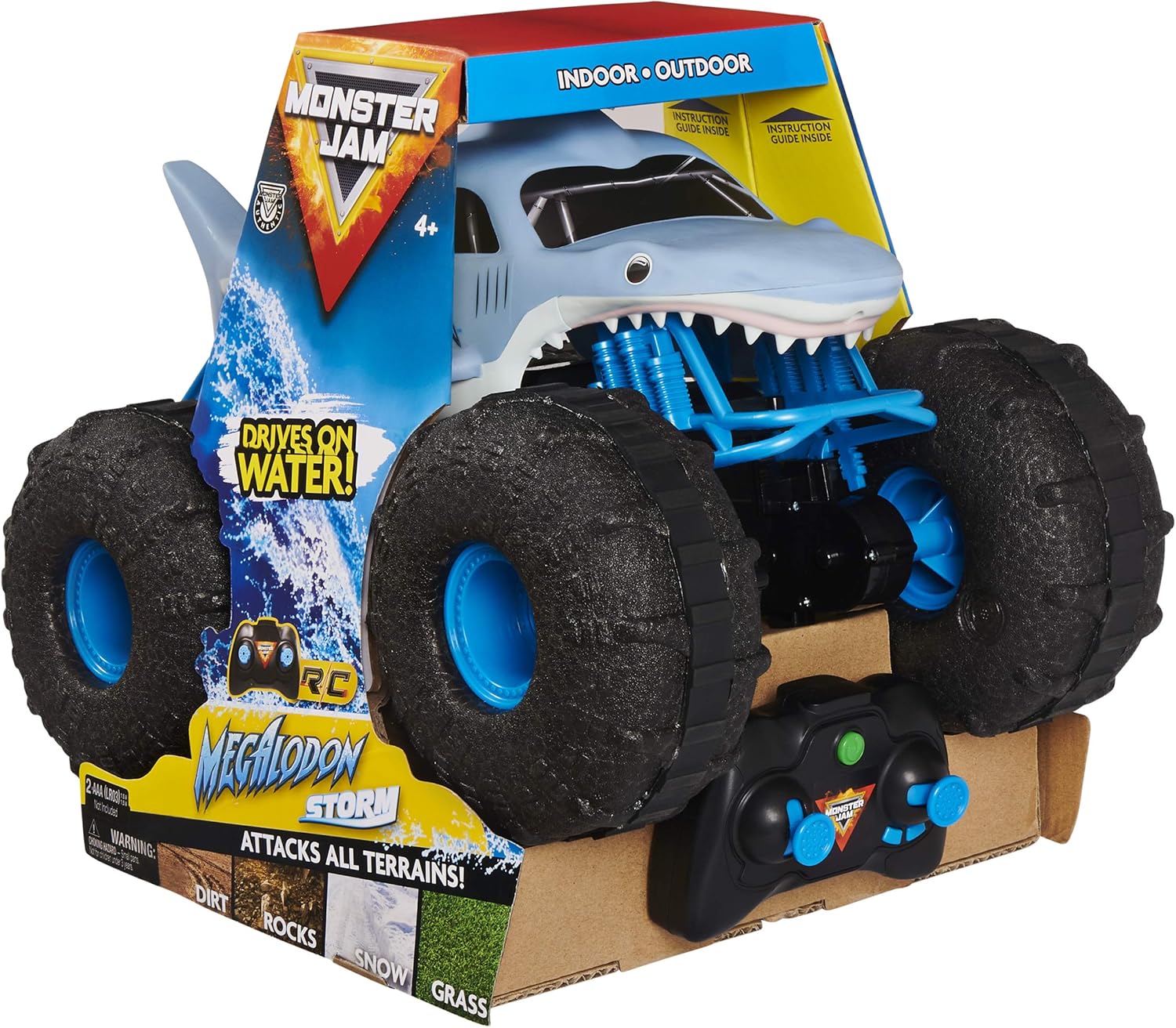 Monster Jam Official Megalodon STORM All-Terrain Remote Control Monster ...