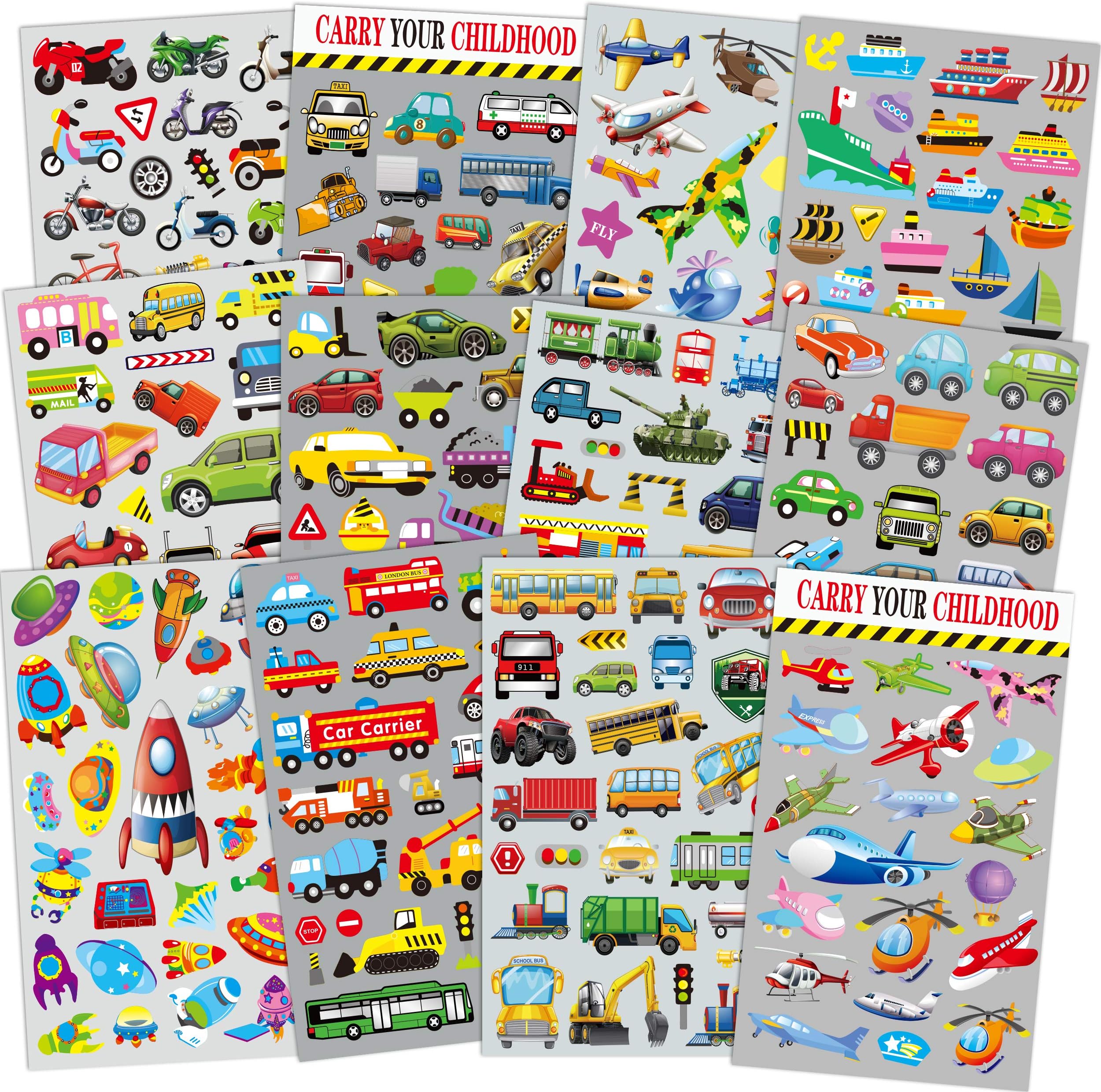 Amazon.com: Transportation Vehicle Truck Stickers for Kids Boy, Vinyl ...