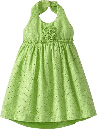 Amazon.com: Baby Togs Little Girls' Eyelet Dress, Lime, 5: Playwear ...