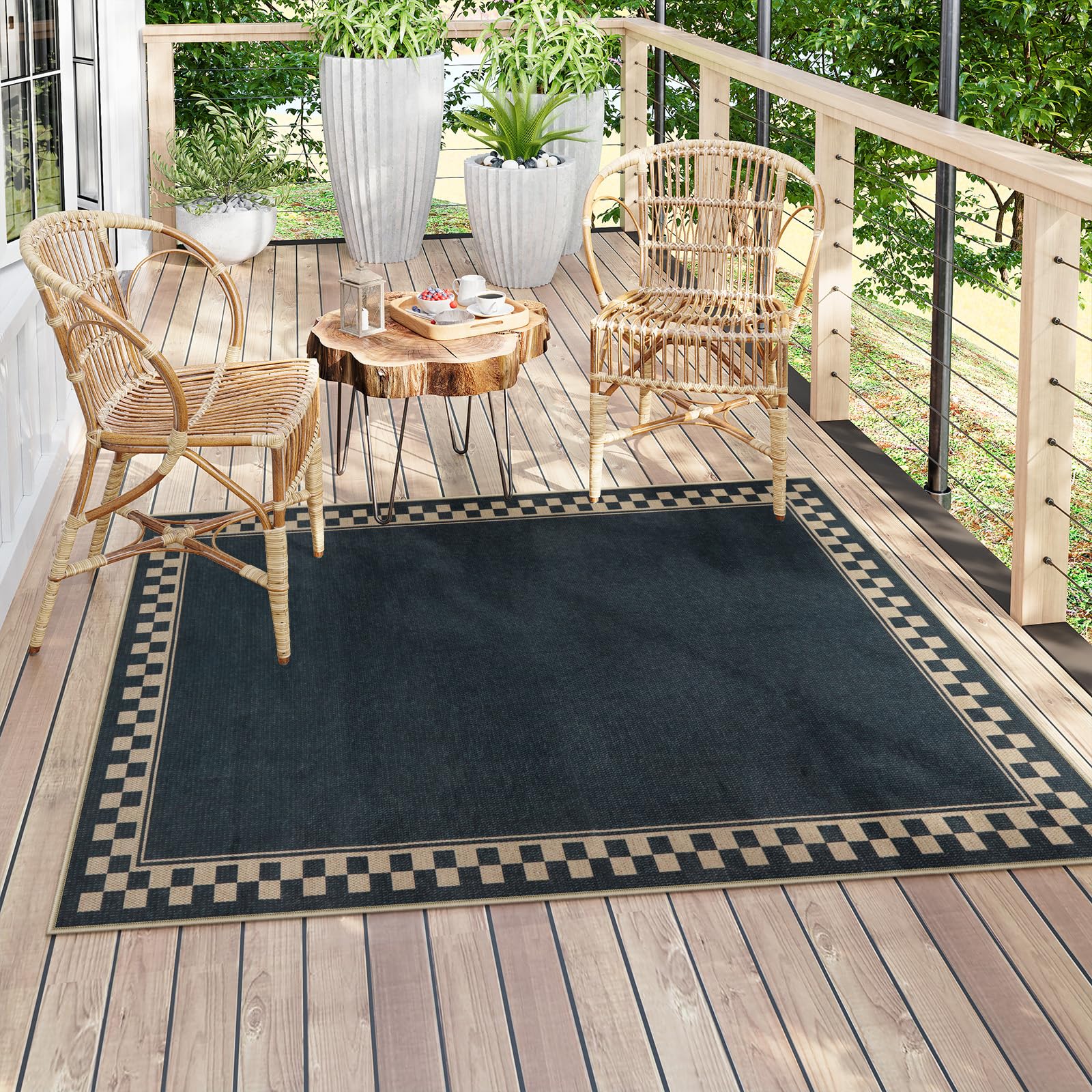 Amazon.com: Tiveney Woven Easy Jute Rug, Outdoor Rug 4'x6' Machine ...