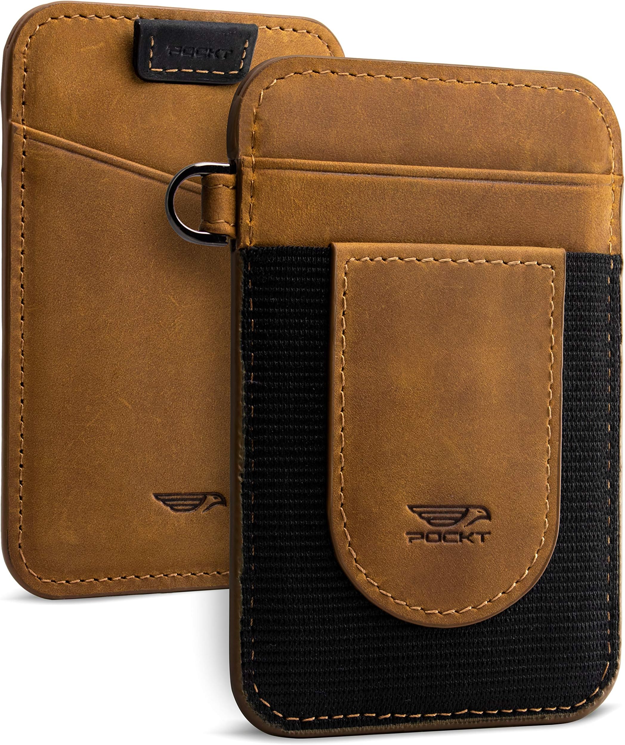 Amazon.com: RFID Slim ID Wallet Card Holder - Key Ring Front Pocket ...