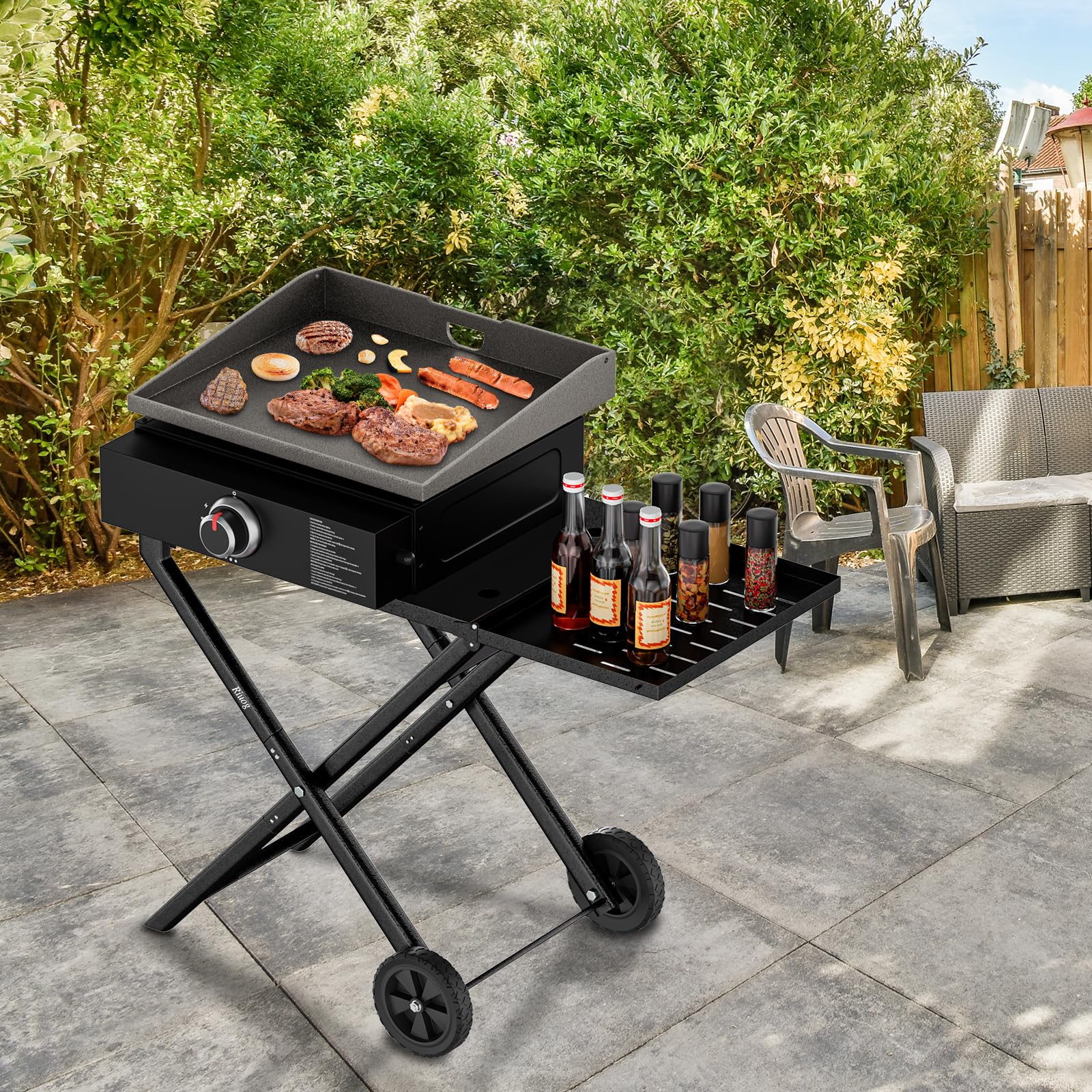 Snapklik.com : Riuog Portable Griddle Stand Trolley Compatible For ...