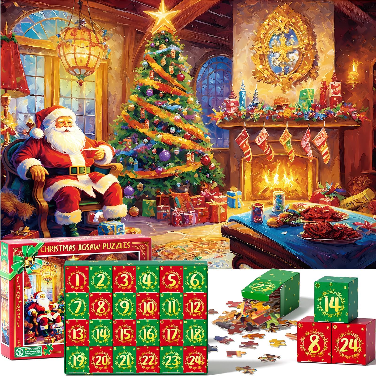 Amazon.com: Partylamb Advent Calendar 2024-1000 Pieces Christmas Jigsaw ...
