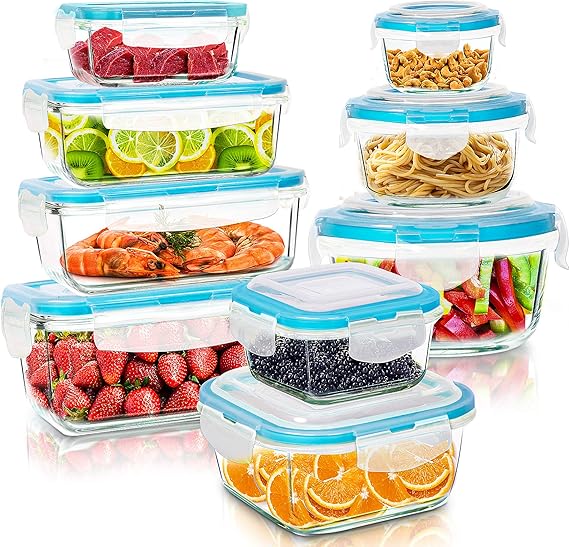 Amazon.com: Utopia Kitchen Glass Food Storage Container Set - 18 Pieces ...