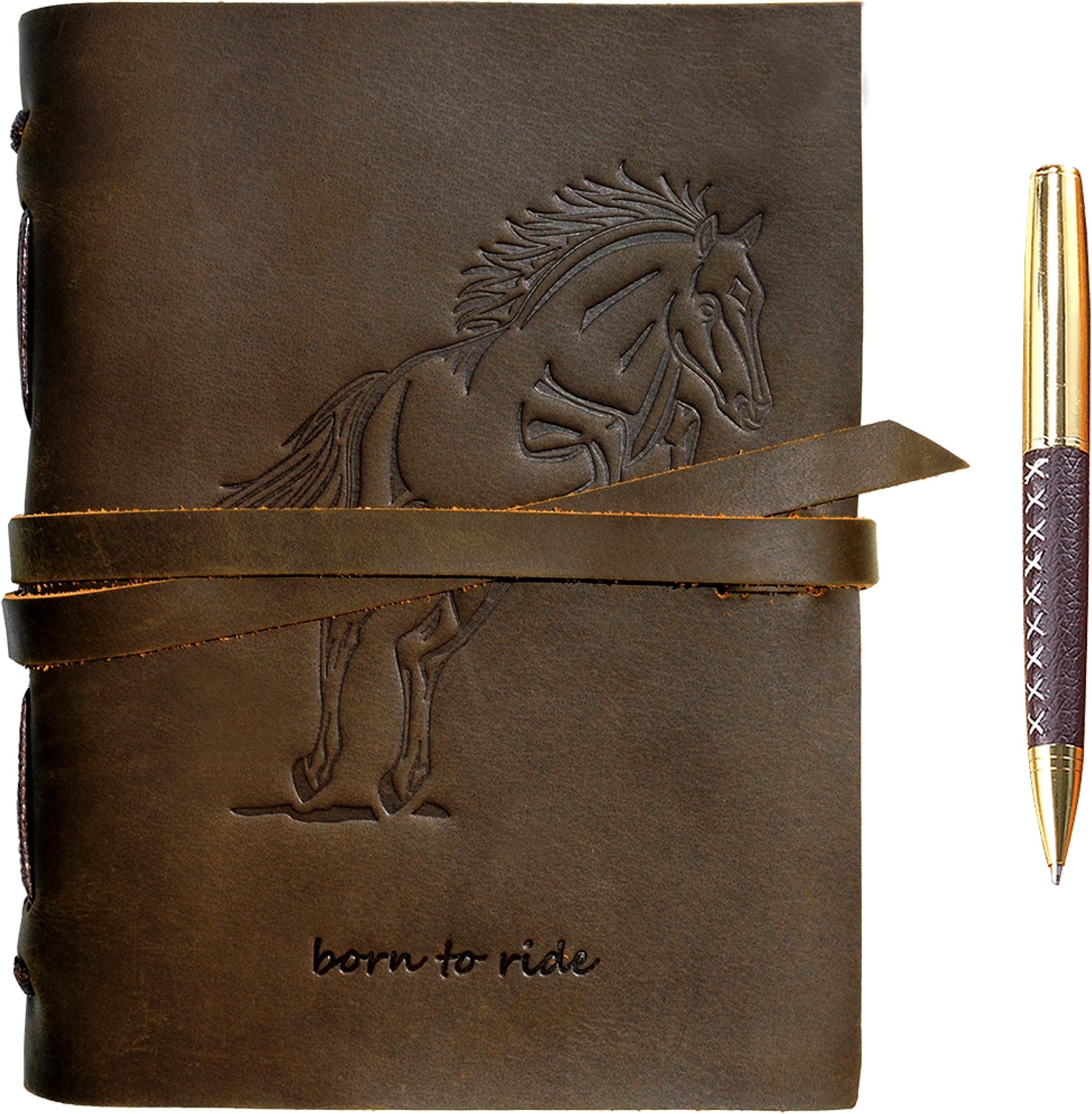 Amazon.com : LaserGram Mini Padfolio with Notepad and Pen, Horse Head 2 ...