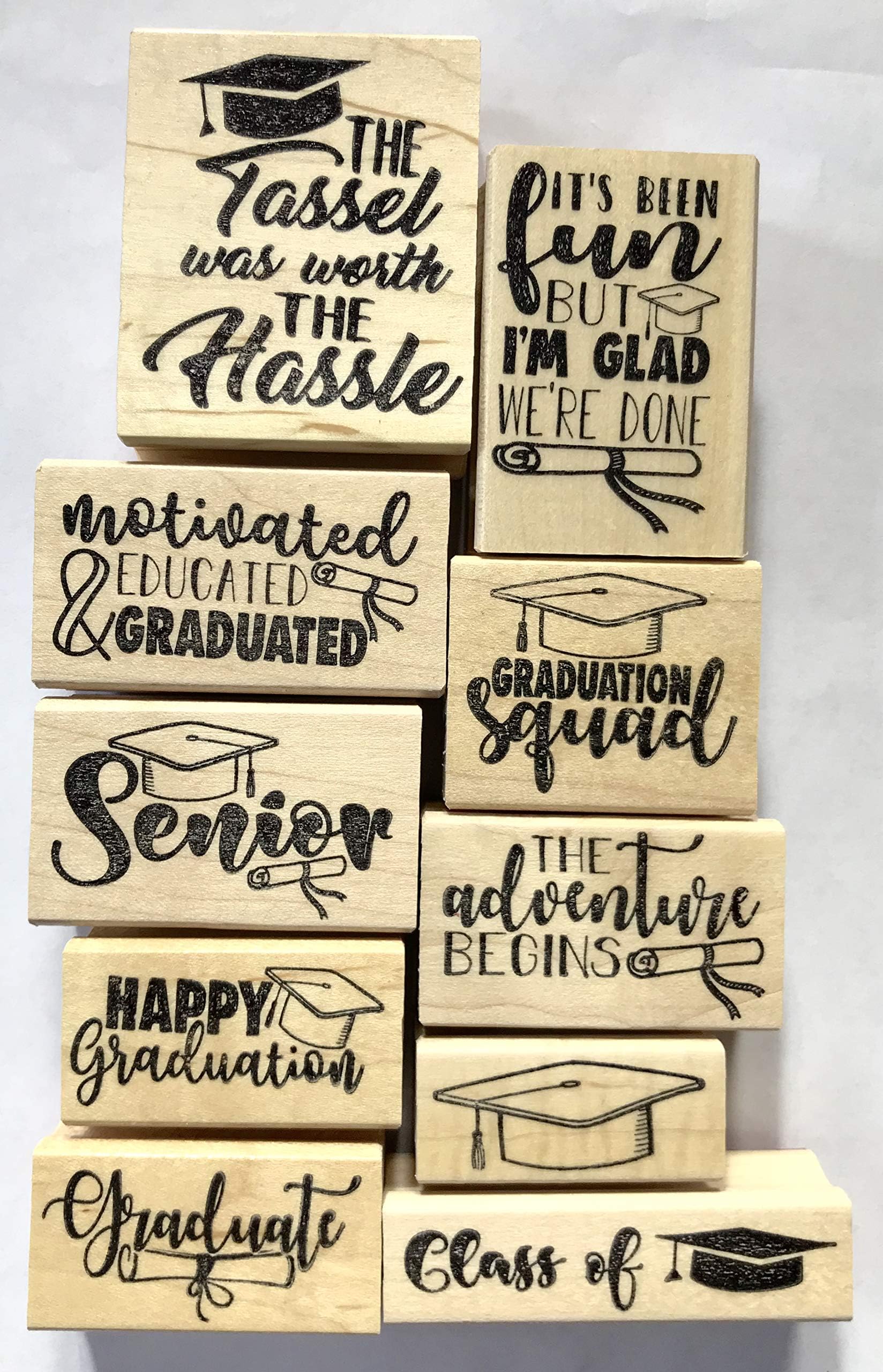 Amazon.com: Graduation Rubber Stamps Set : Arts, Crafts & Sewing