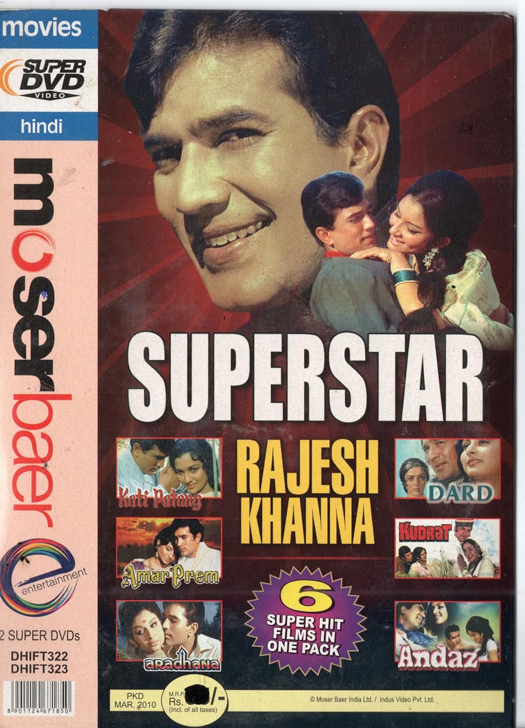 Superstar Rajesh Khanna, 6 Movie 2 DVD - Kati Patang / Amar Prem ...