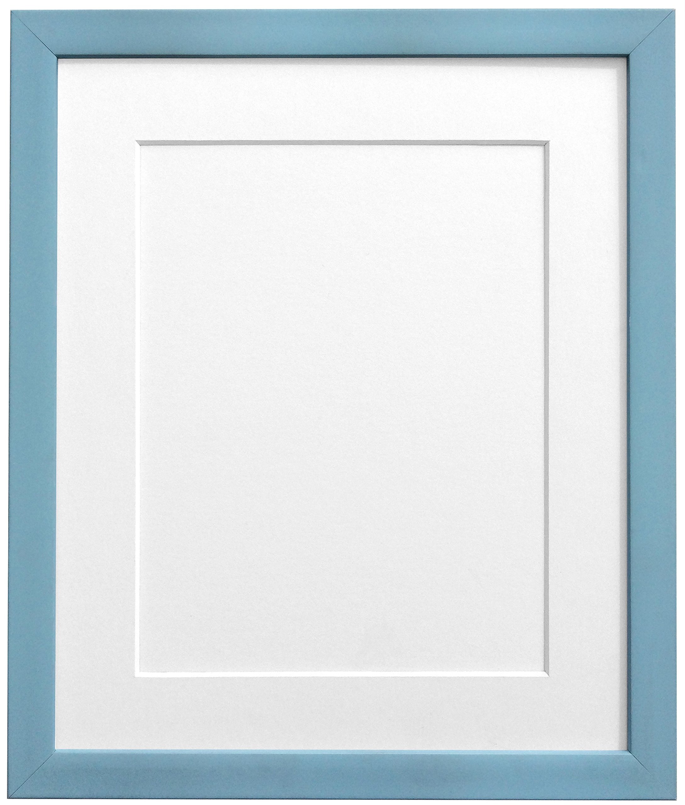 FRAMES BY POST 0.75 Inch Blue Picture Photo Frame with Pink Mount A4 ...