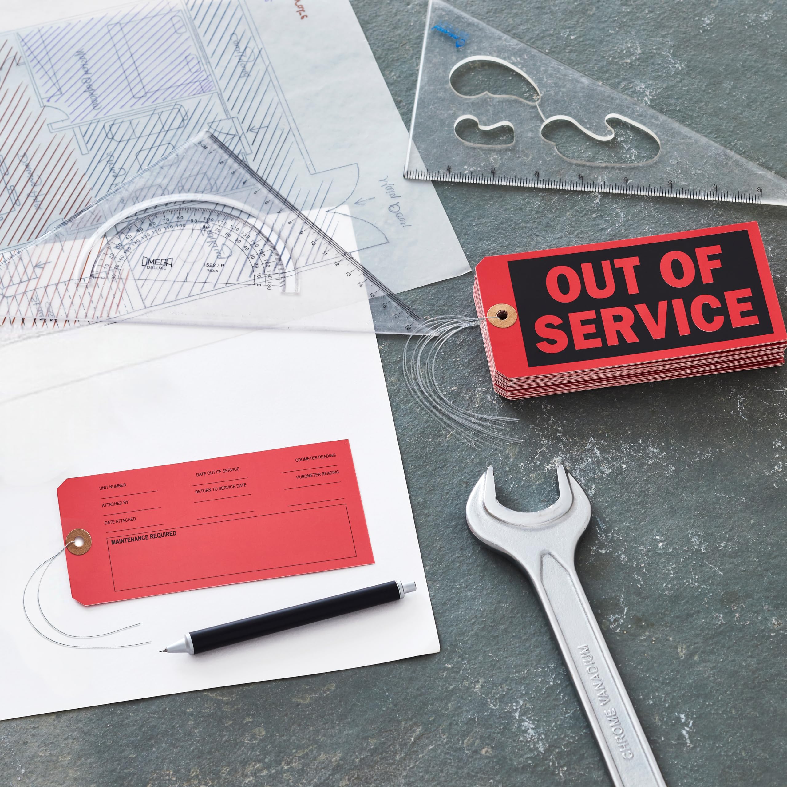 Tag Out Tags 50-Pack Red Out Of Service Tags With Wires - Tear & Water ...