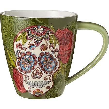 Amazon.com | Lang Artisan Sugar Skull Café Mug , 17 oz, Multi: Coffee ...