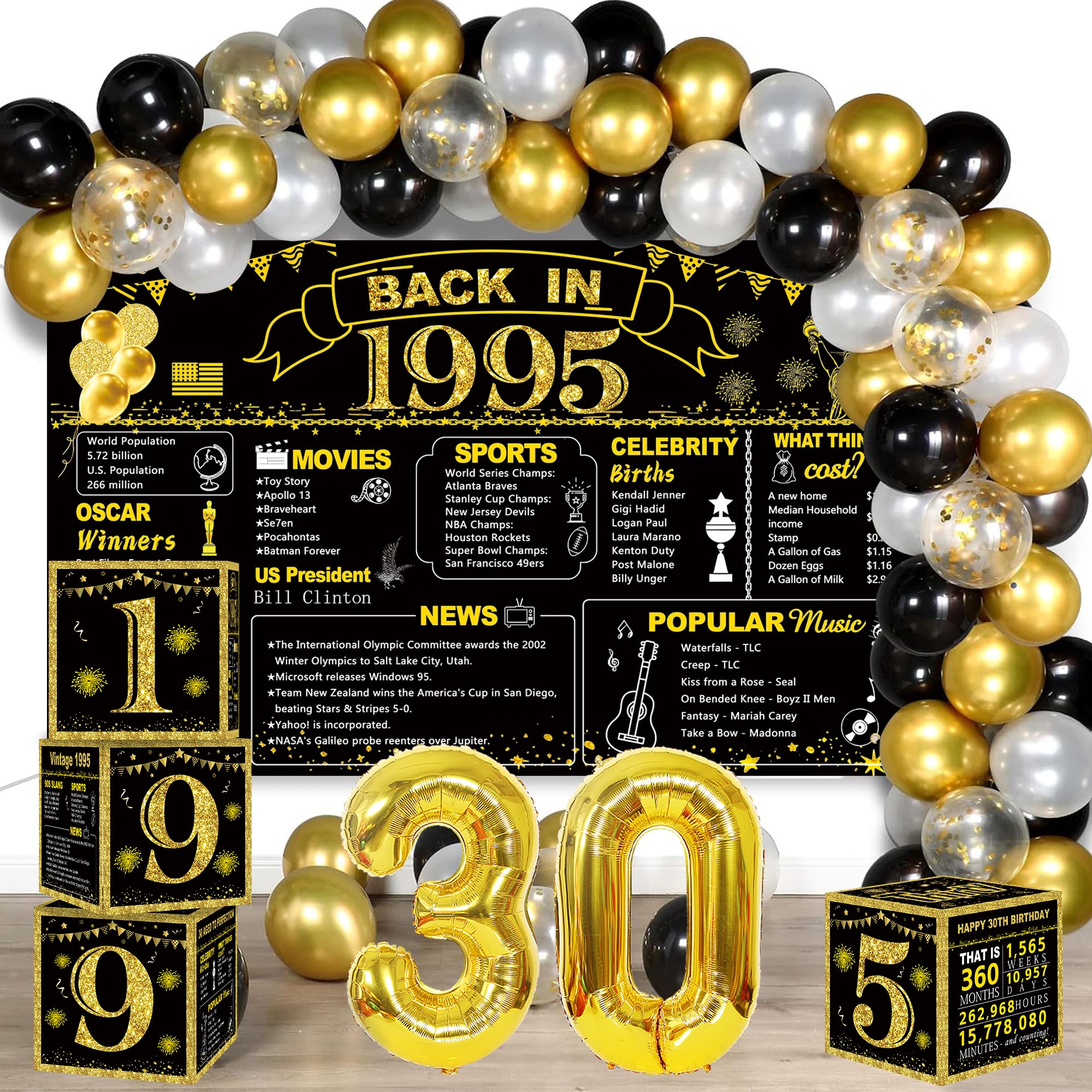Amazon.com: DARUNAXY 30th Birthday Party Decorations for Men Women ...