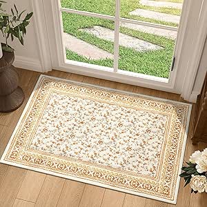 Amazon.com: jinchan Area Rug 2x3 Entryway Rug - Floral Doormat Machine ...