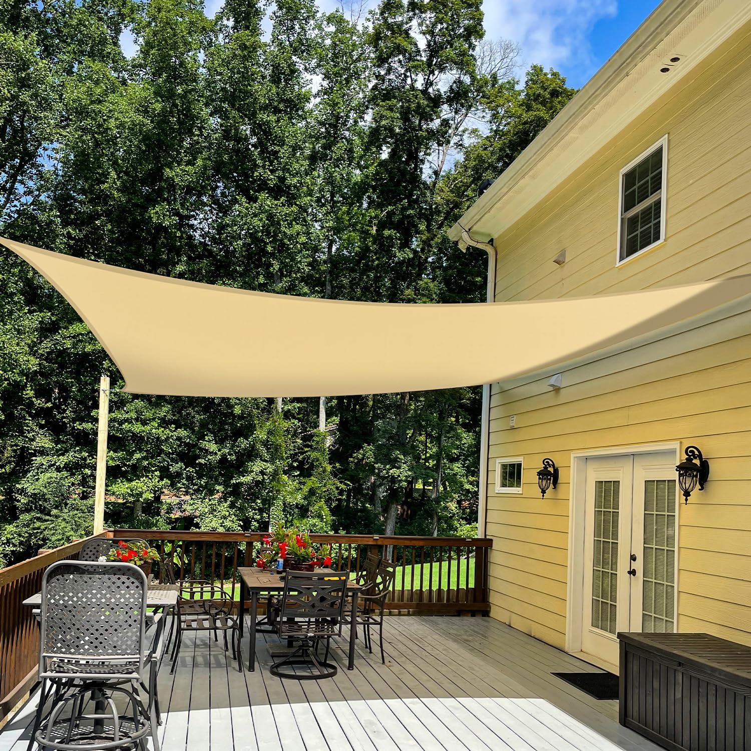 Amazon.com : TANG Sunshade Sail 7' x 22' Sand Rectangle Shade Canopy ...