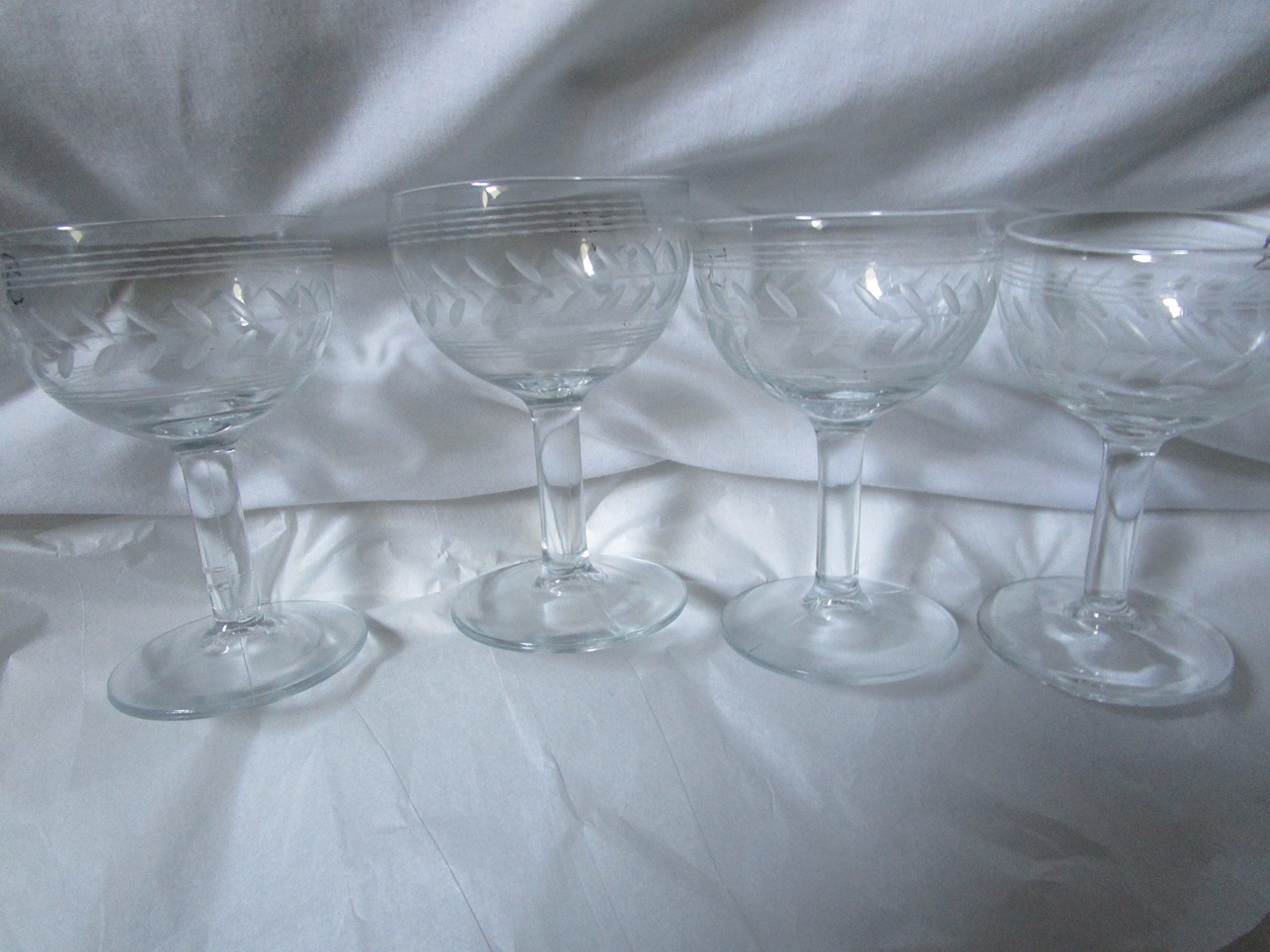 VINTAGE: Etched Glass Port Wine / Cordial Glasses (Set of 7) - munimoro ...