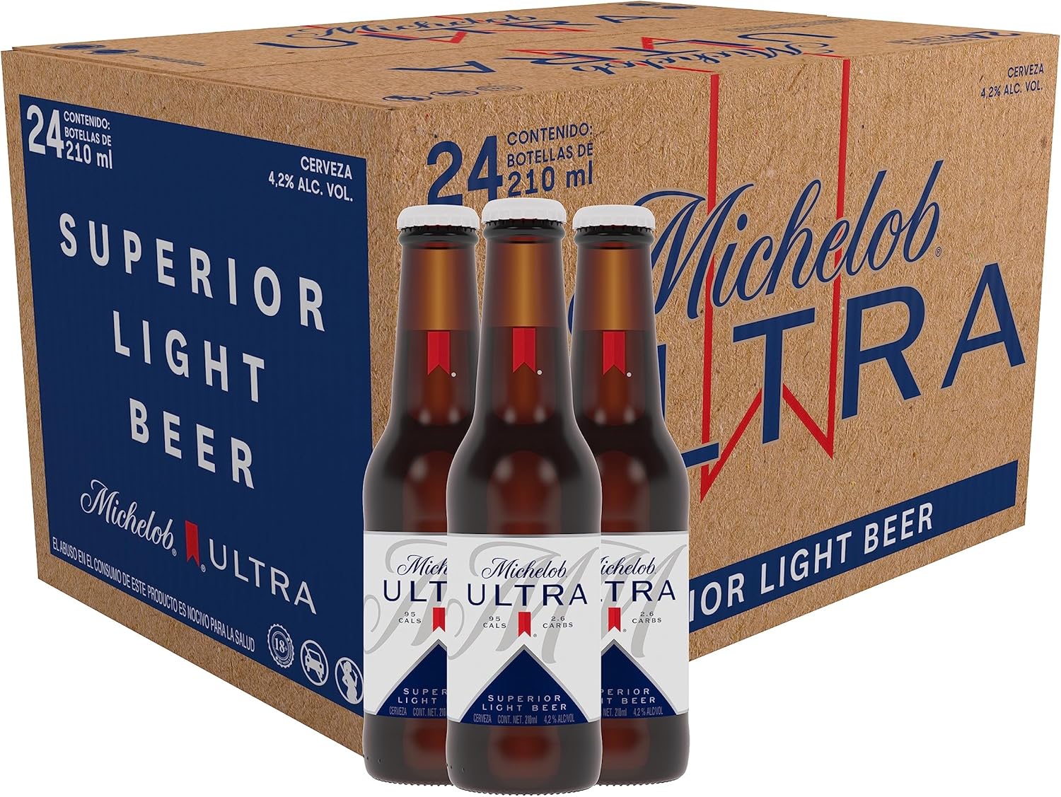 Cerveza Michelob Ultra, Baja en Calorias, 24 botellas de 210ml : Amazon ...