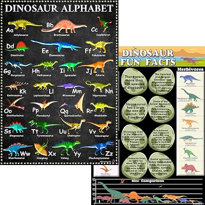 Dinosaur Alphabet Chart and Fun Facts Poster - Chile | Ubuy