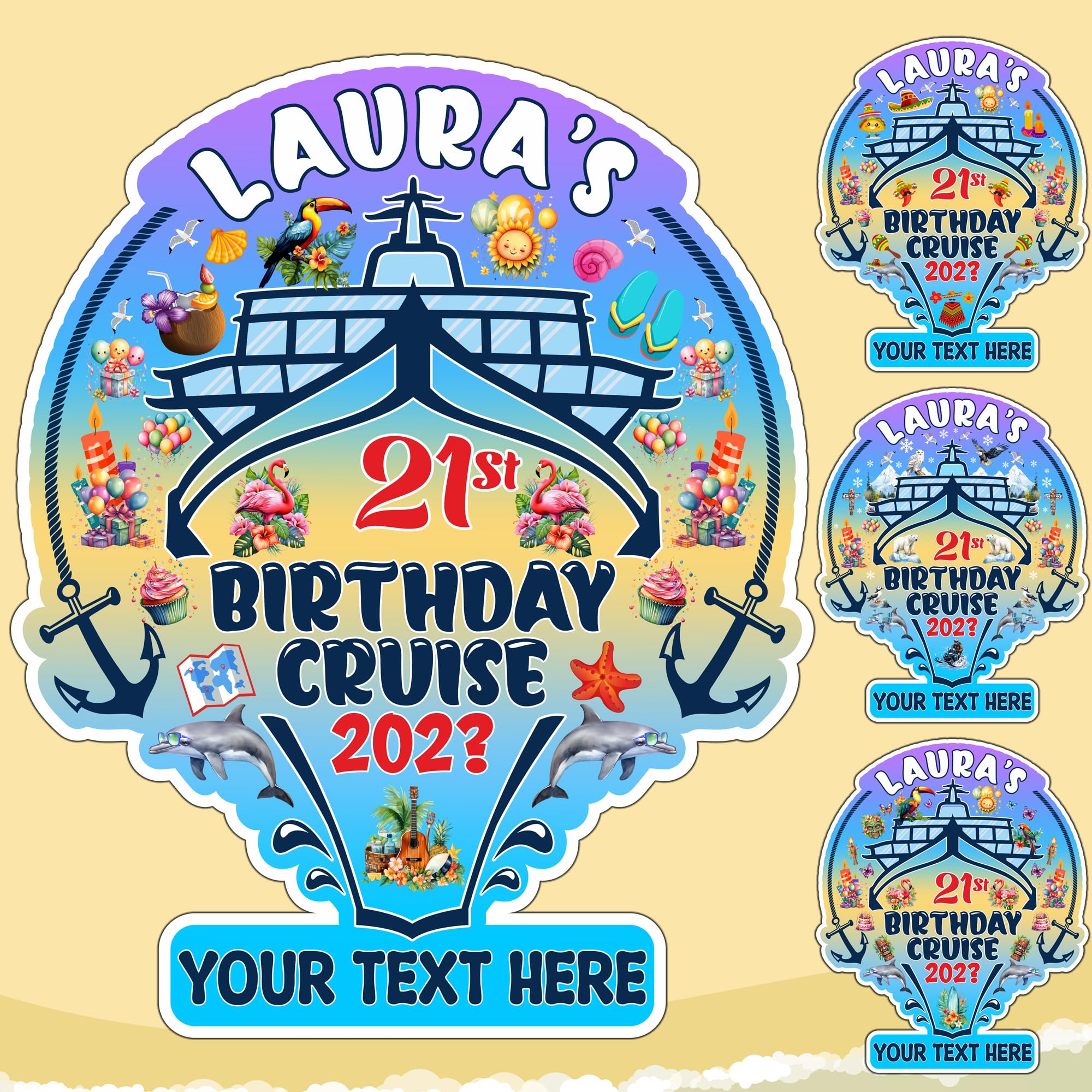Amazon.com: Happy Birthday Cruise Door Decorations Magnetic 2025 ...