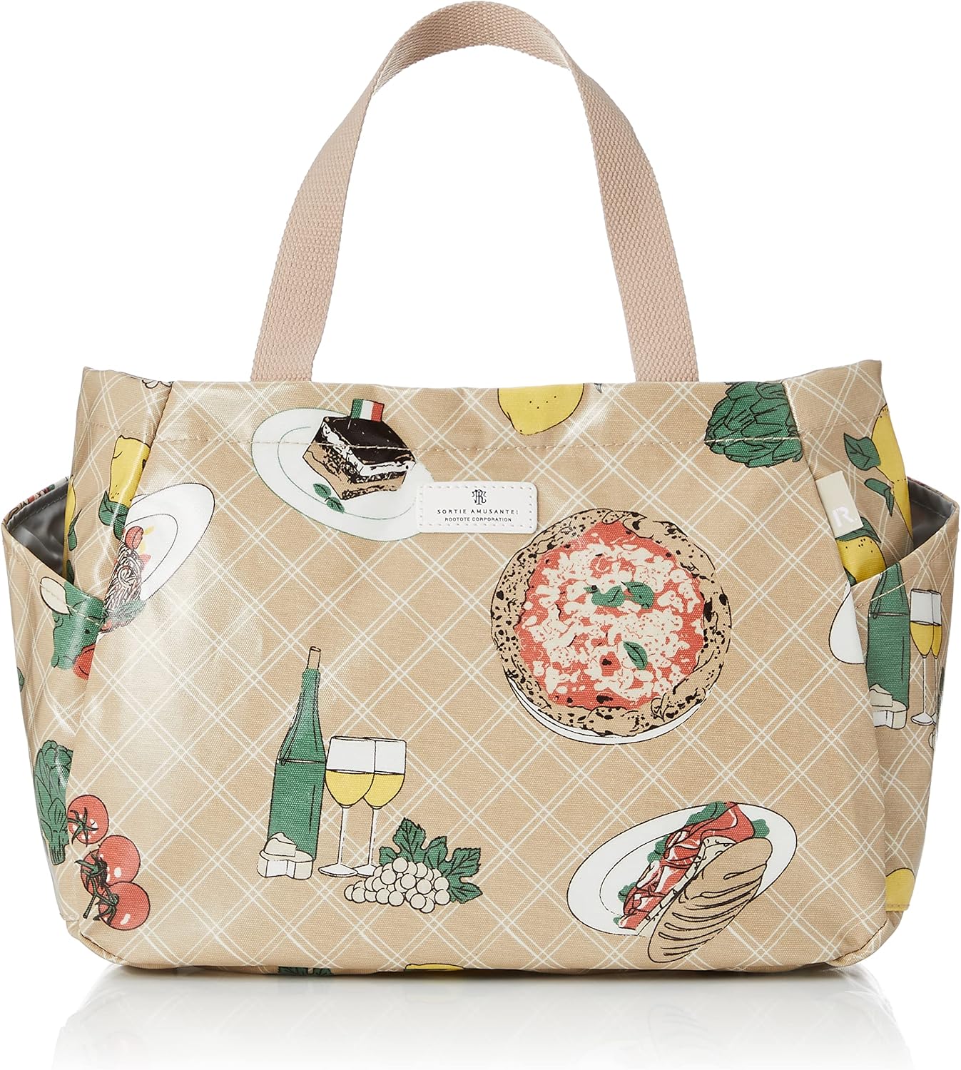 Amazon | [ルートート] 仕切り パーテーション ラミネート加工 ミニ トートバッグ EU デリ パルーティ ラミネート E 1460 レディース ベージュ | ROOTOTE ...