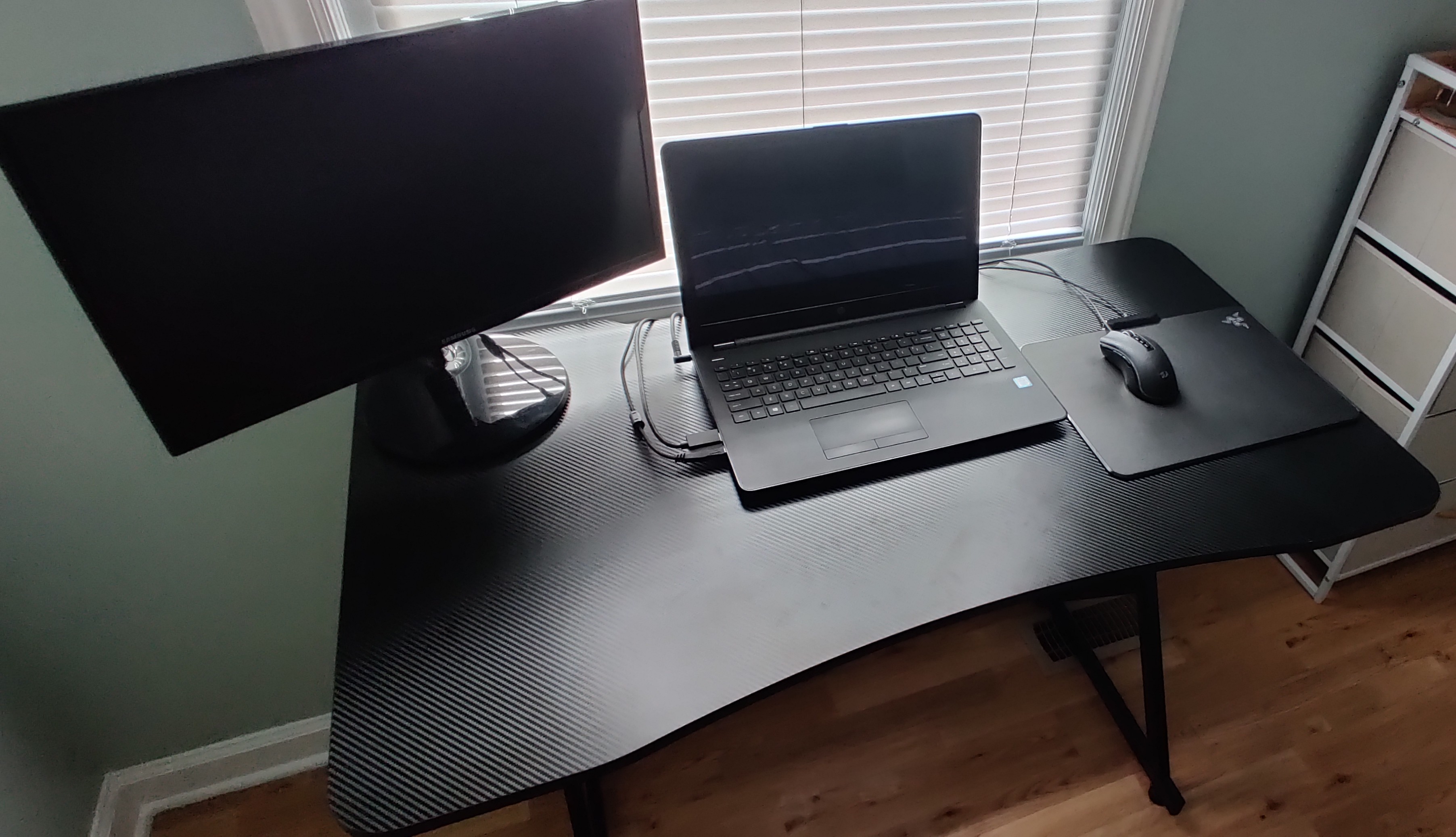 $14/mo - Finance Gaming Desk, 47in Computer Desk T Shaped Gaming Table ...