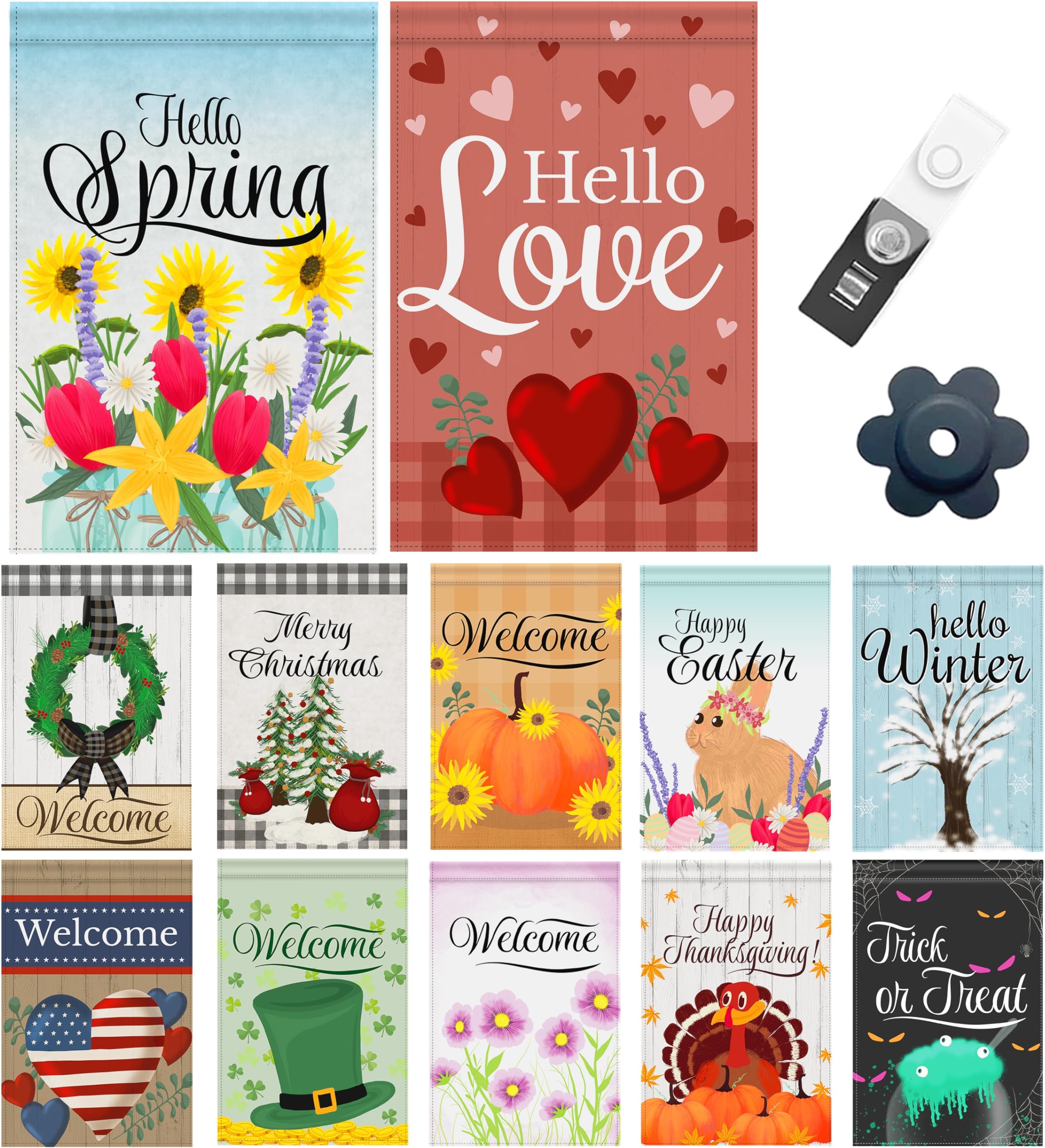 Amazon.com : Double Sided Seasonal Garden Flags - Yard Flags Made of ...