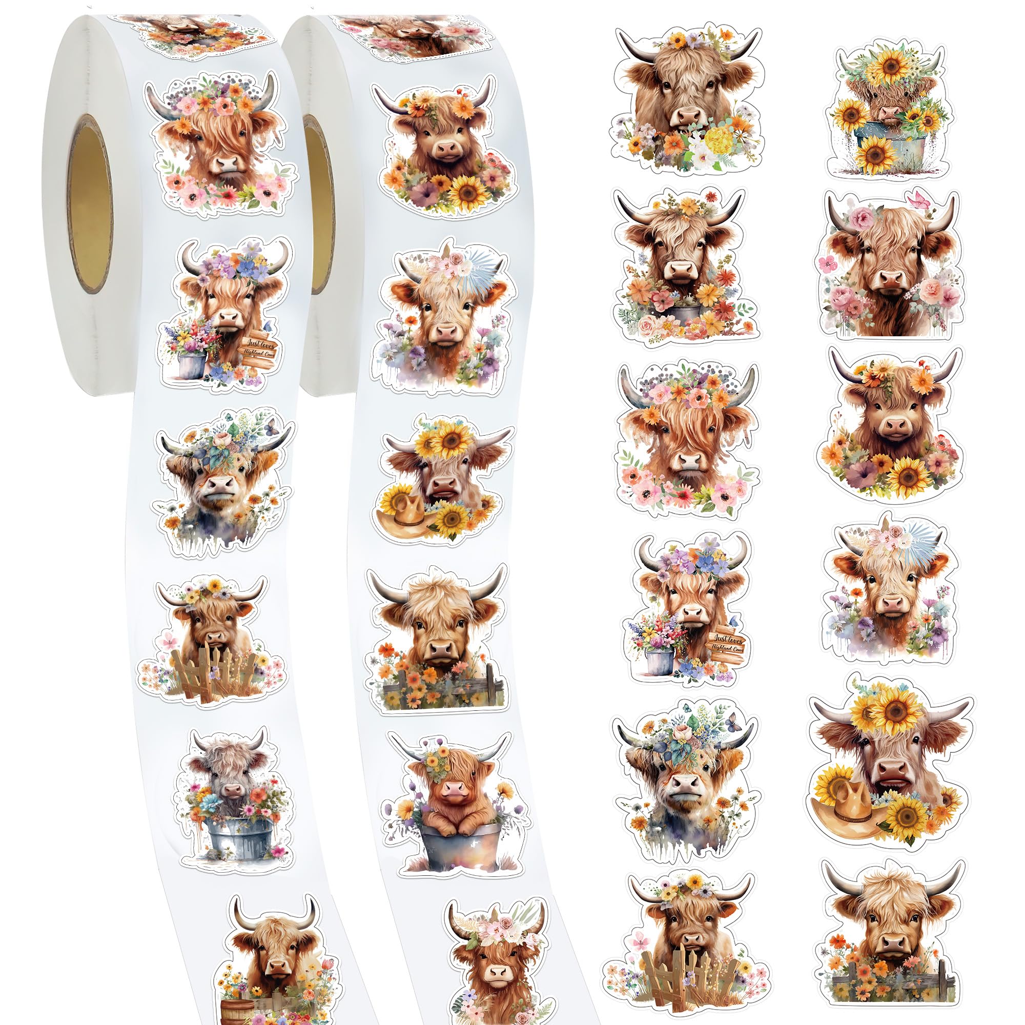Amazon.com: Luvsweets Highland Cow Stickers for Kids - 1000Pcs ...