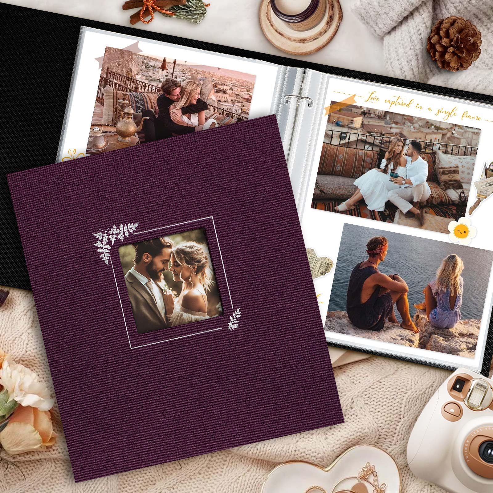 Snapklik.com : Lanpn Scrapbook Photo Album 85x11, Linen Window Design ...