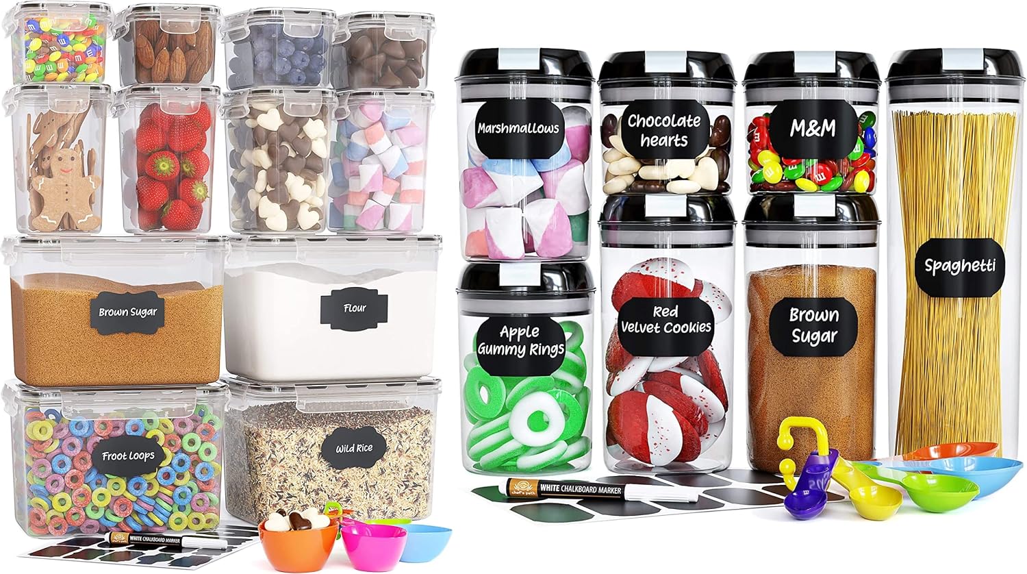 Amazon.com: Chef's Path Airtight Baking & Food Storage Containers Set ...