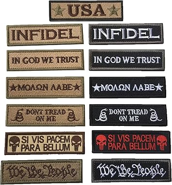 Amazon.com: Bundle 13 Pieces Tactical Patch Embroidery Military Patches ...