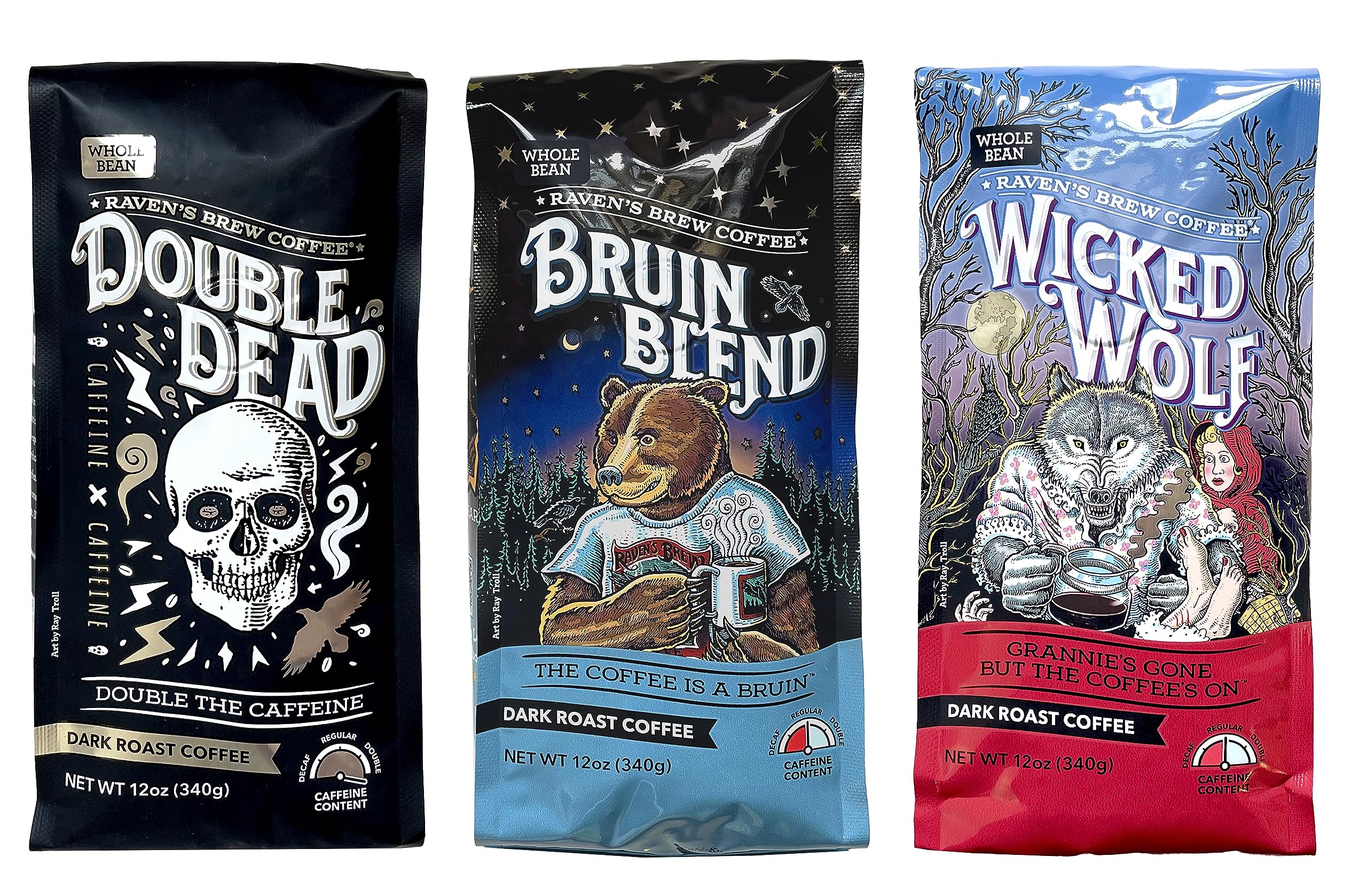 Amazon.com: Raven's Brew Whole Bean Coffee Variety Pack - 3 Delicious ...