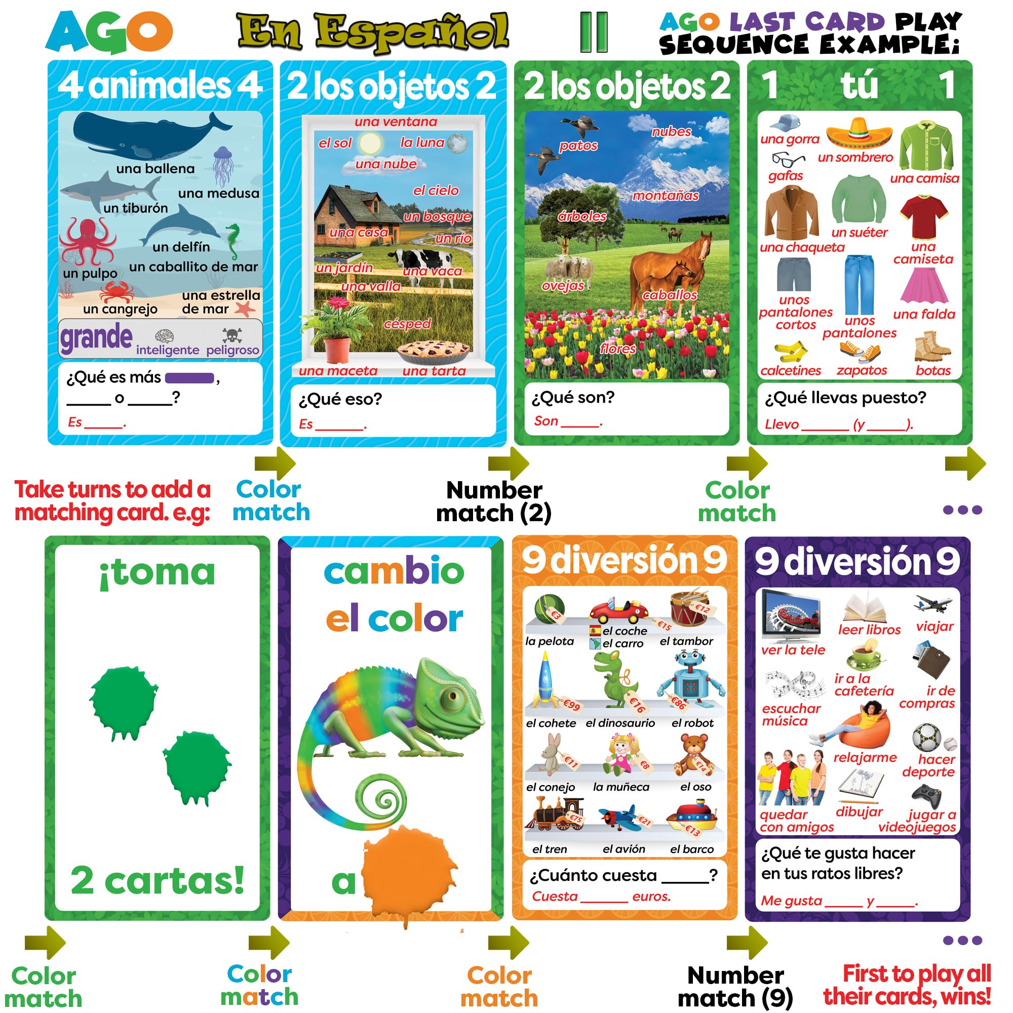 Snapklik.com : AGO En Espanol 2 Card Game For Learning Spanish