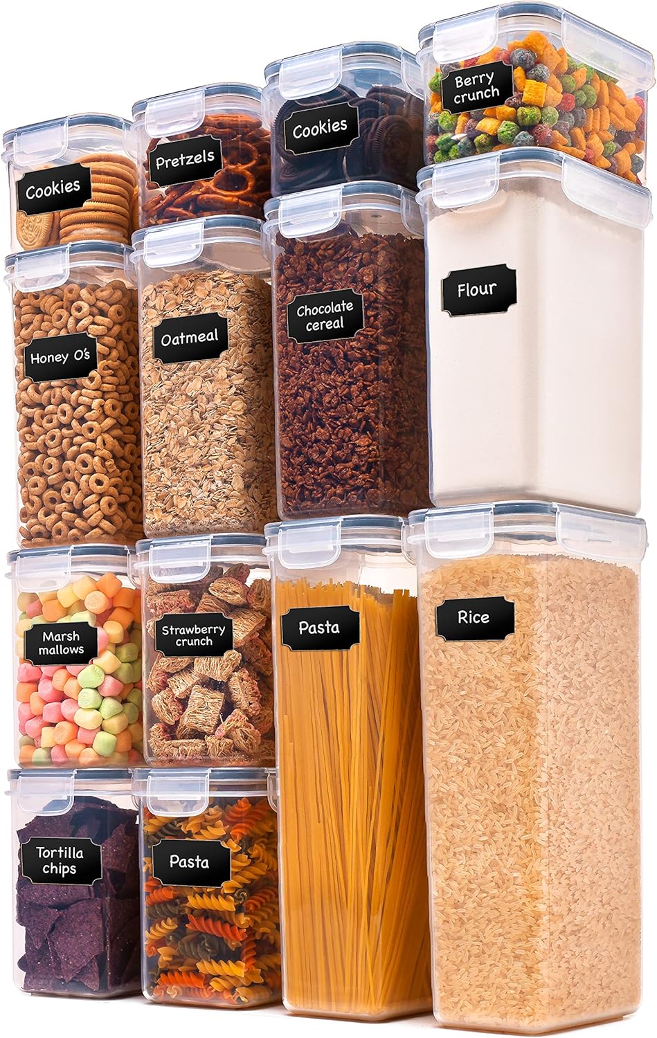 Amazon.com: Cheer Collection Set of 14 Airtight Food Storage Containers ...