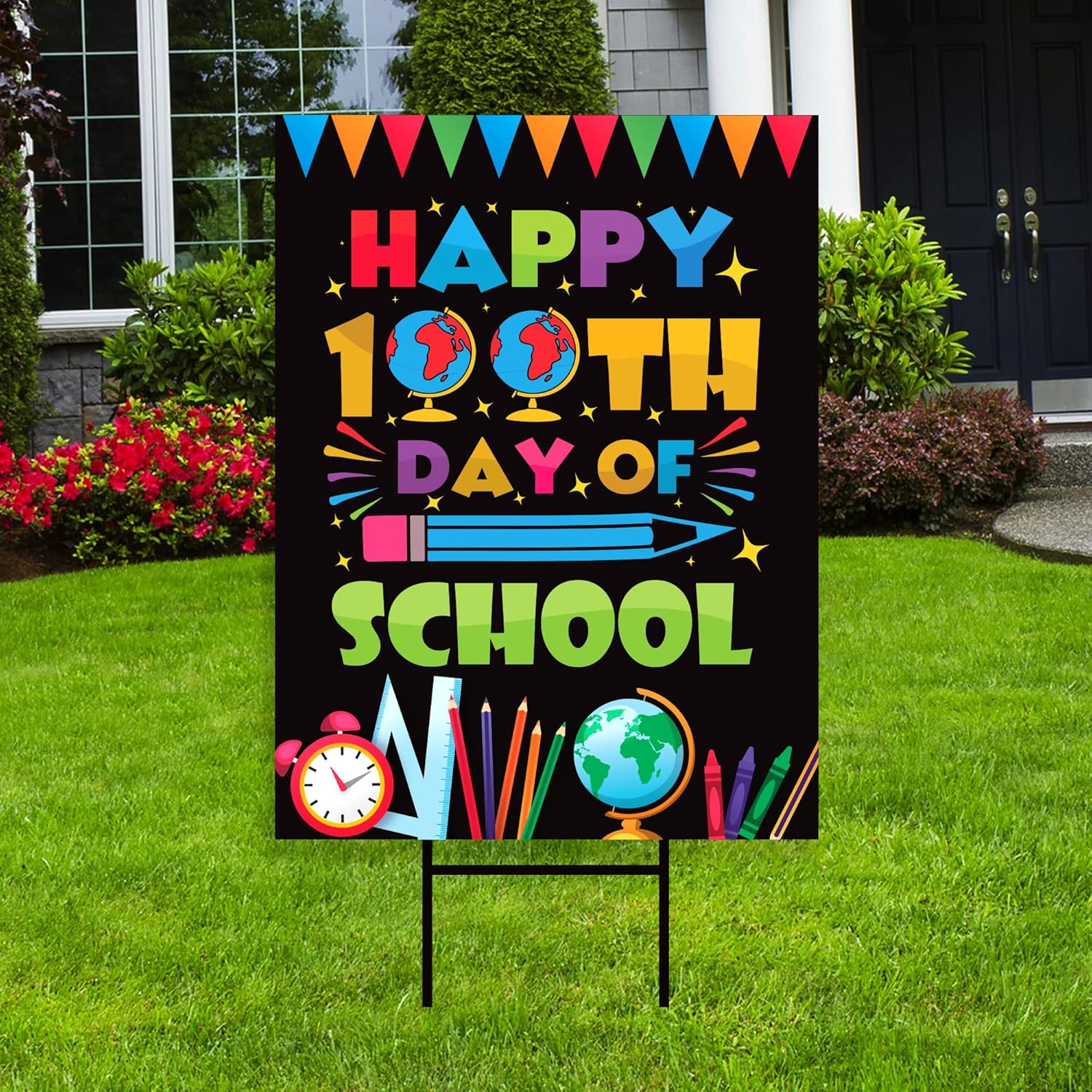 Amazon.com : Happy 100th Days of School Yard Sign - Coroplast Kids ...