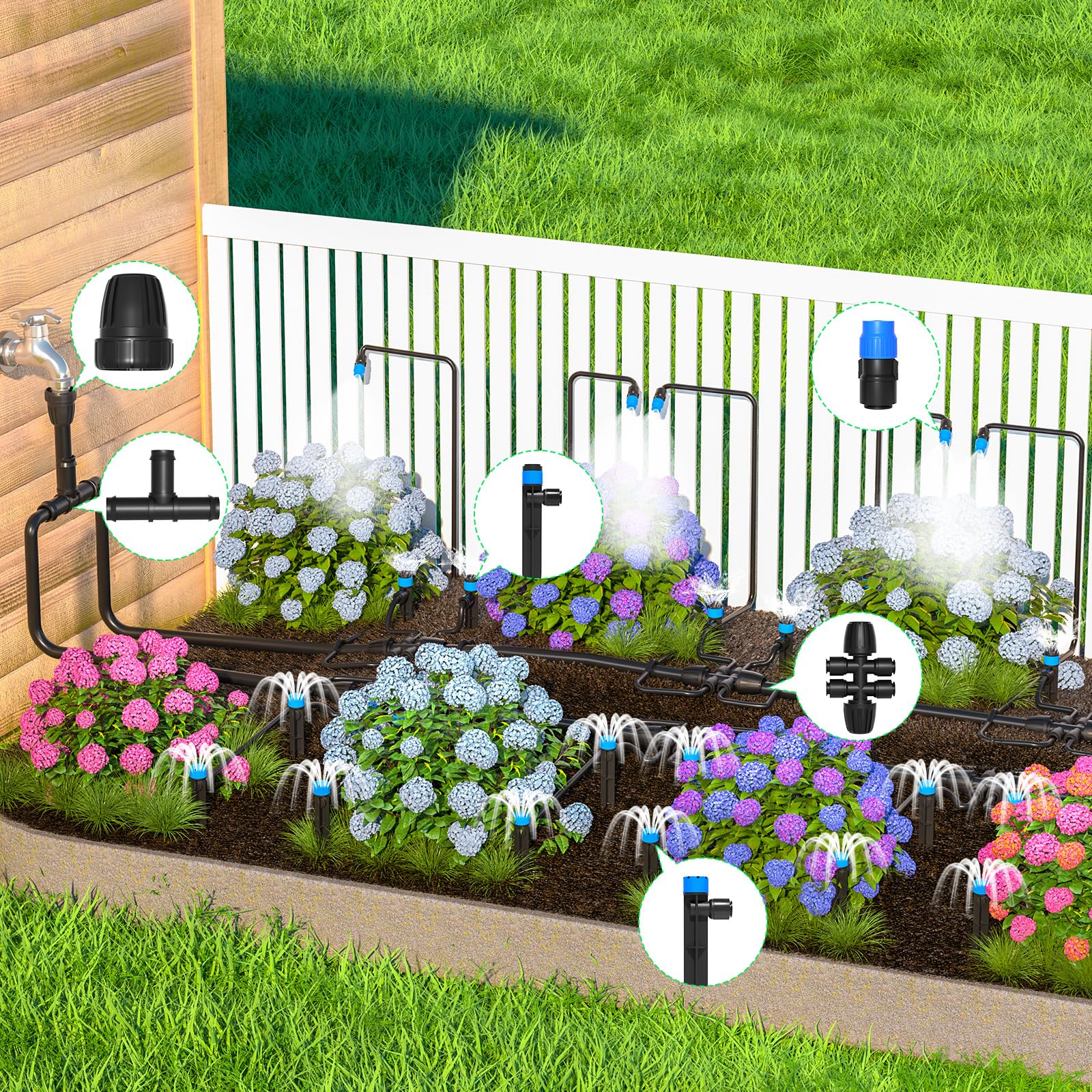 Snapklik.com : MIXC 247 FT Drip Irrigation System,Quick Connector ...