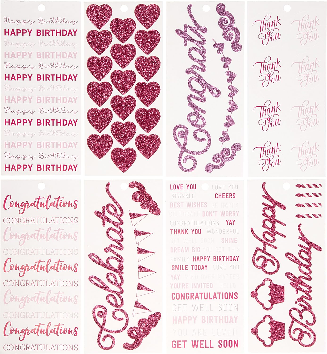 Amazon.com: Darice Pink Word and Symbol Sticker Book : Arts, Crafts ...